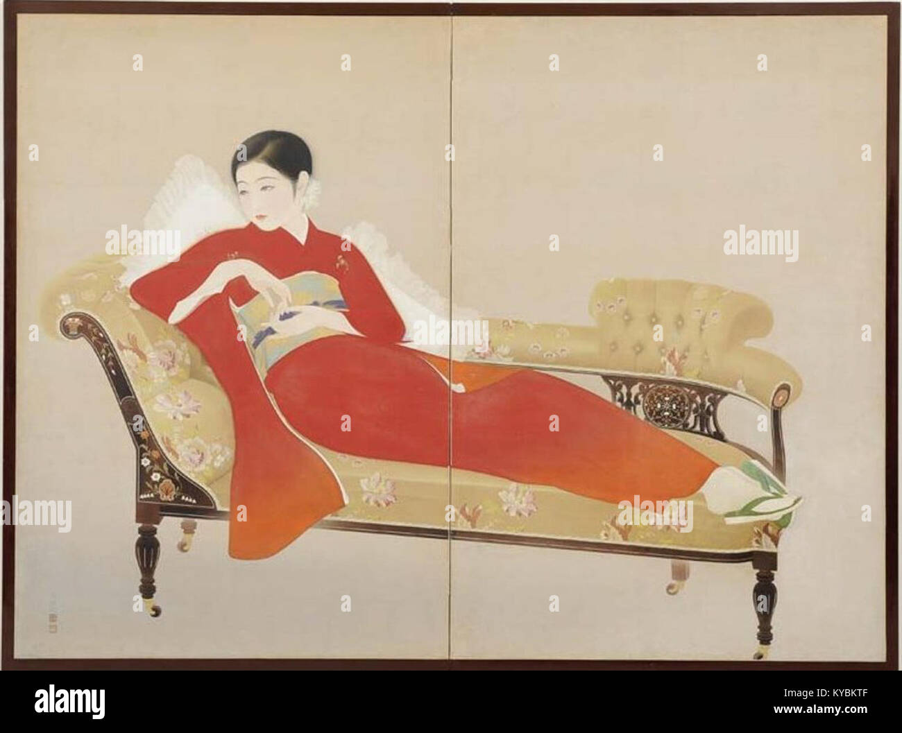 The artwork 'Woman' by Nakamura Daizaburo (1898-1947), a renowned ...