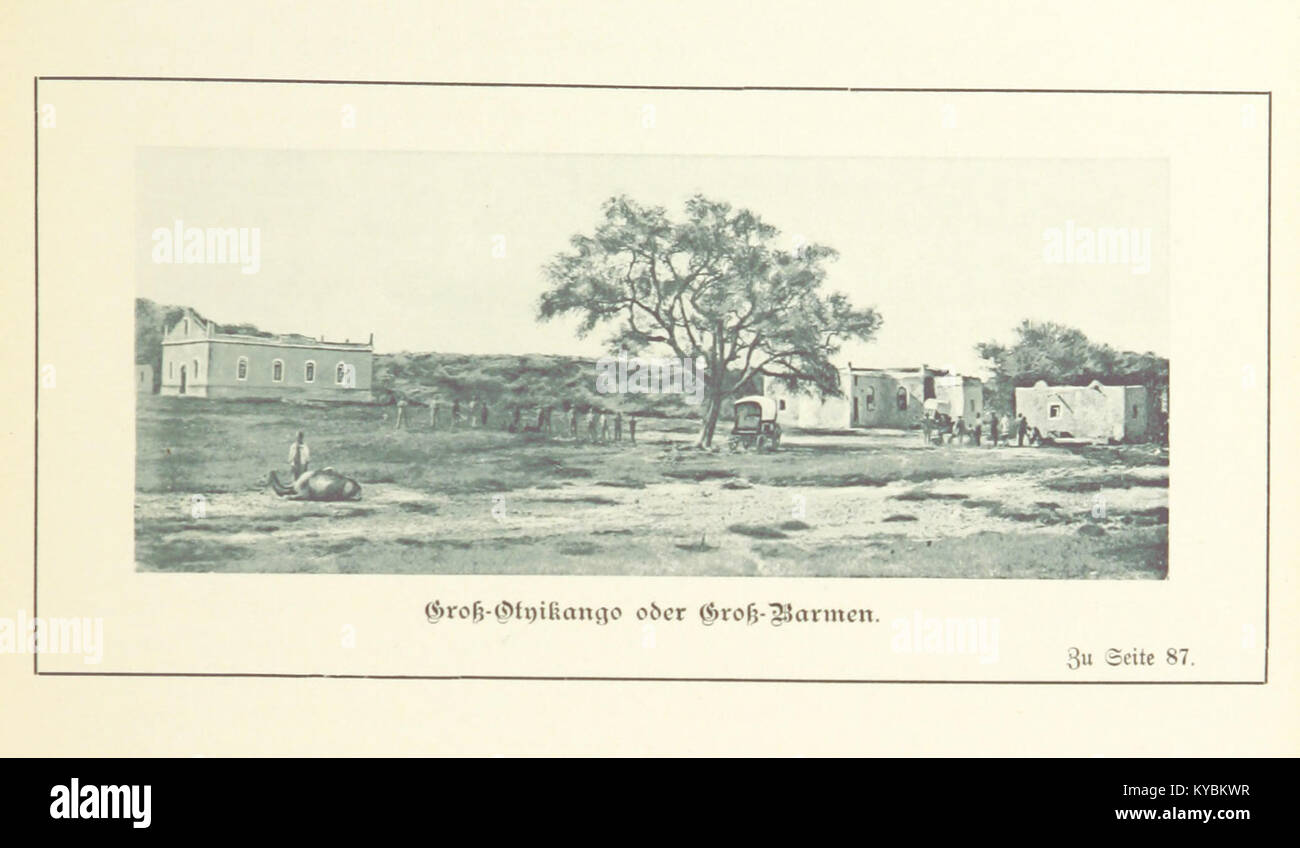 An ethnographic image depicting Nama and Damara people near Groß-Barmen ...