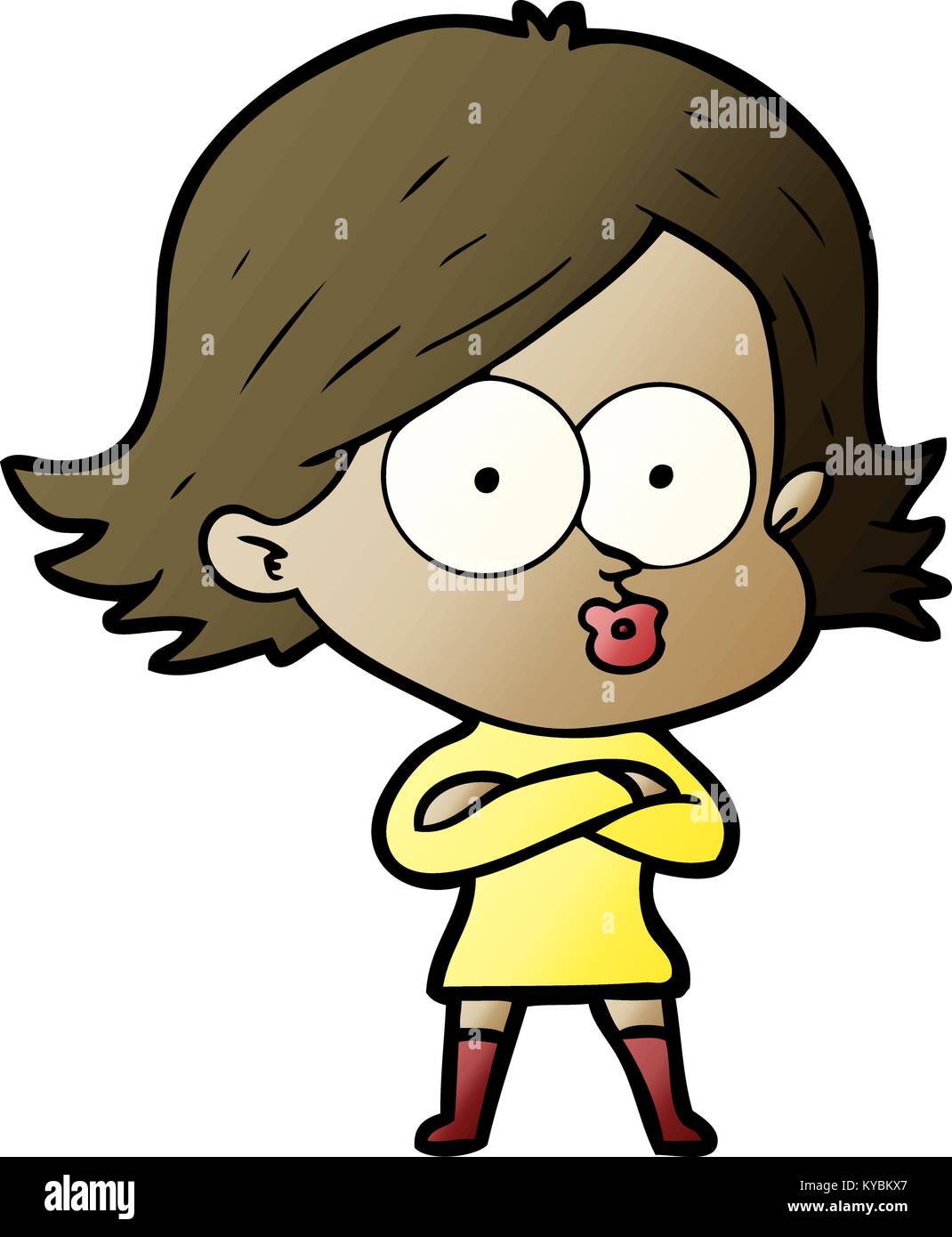 cartoon girl pouting Stock Vector Image & Art - Alamy