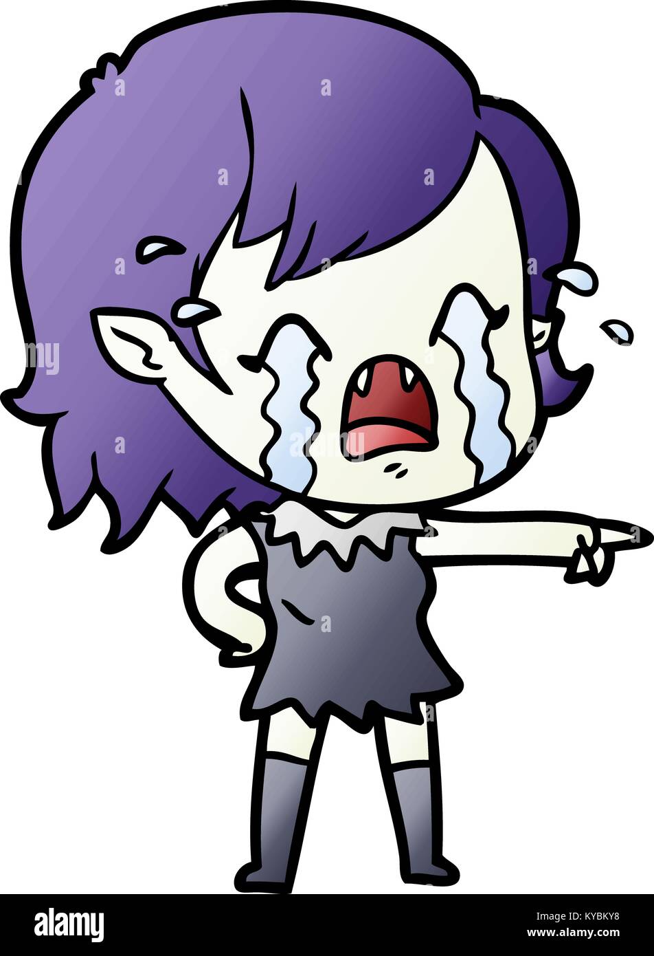 cartoon crying vampire girl Stock Vector Image & Art - Alamy