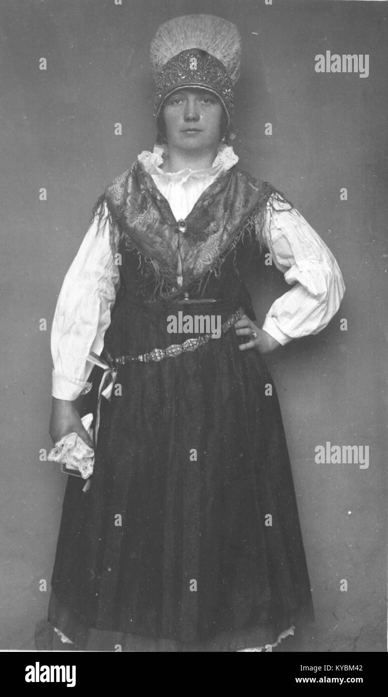 This traditional Slovene folk costume, reconstructed from the 19th ...