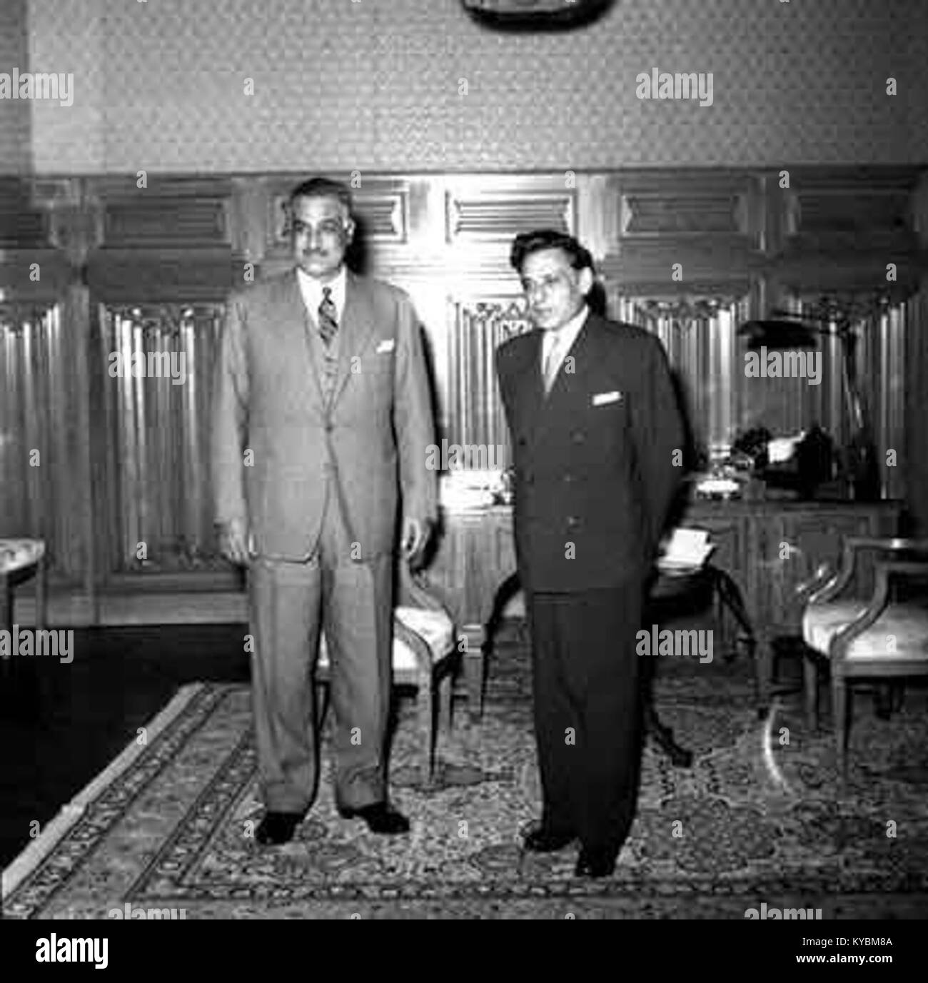 Nasser receiving Ratan Kumar Nehru the Indian Ambassador in Cairo (01 ...