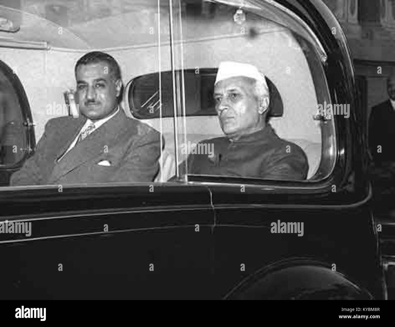 Nasser receiving the Indian Prime Minister Jawaharlal Nehru, February ...