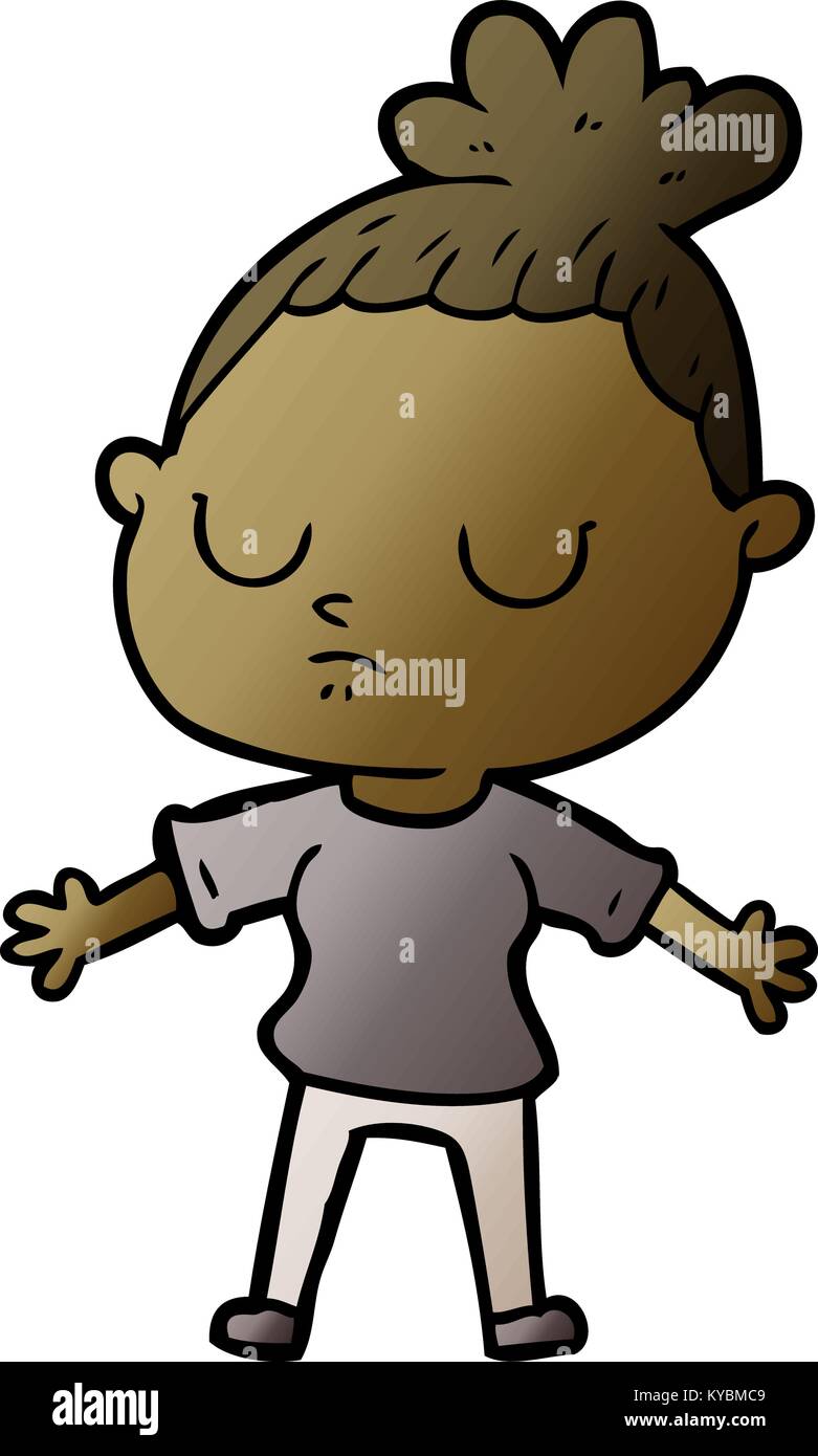 cartoon calm woman Stock Vector Image & Art - Alamy