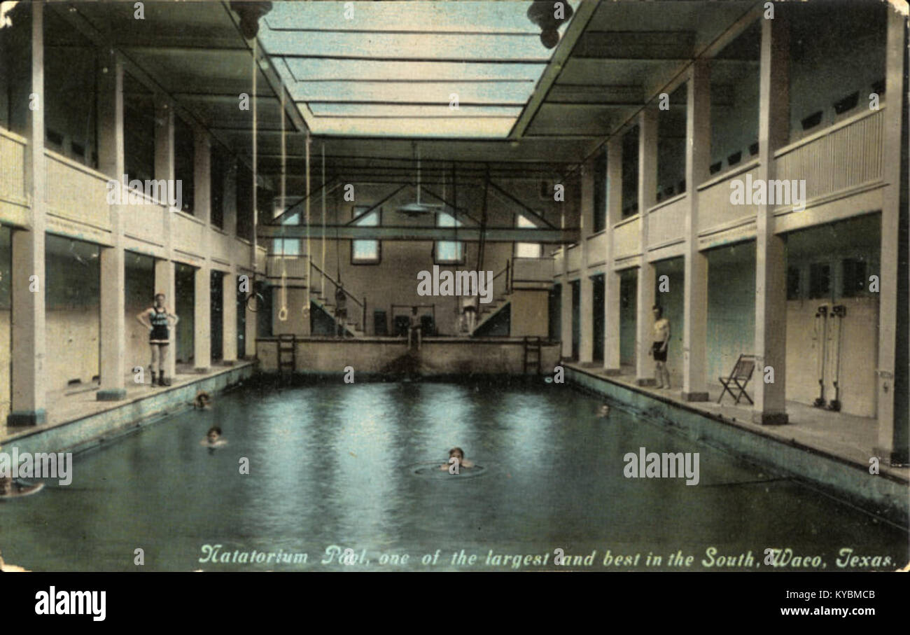 This image depicts the Natatorium Pool in Waco, Texas, an early 20th ...