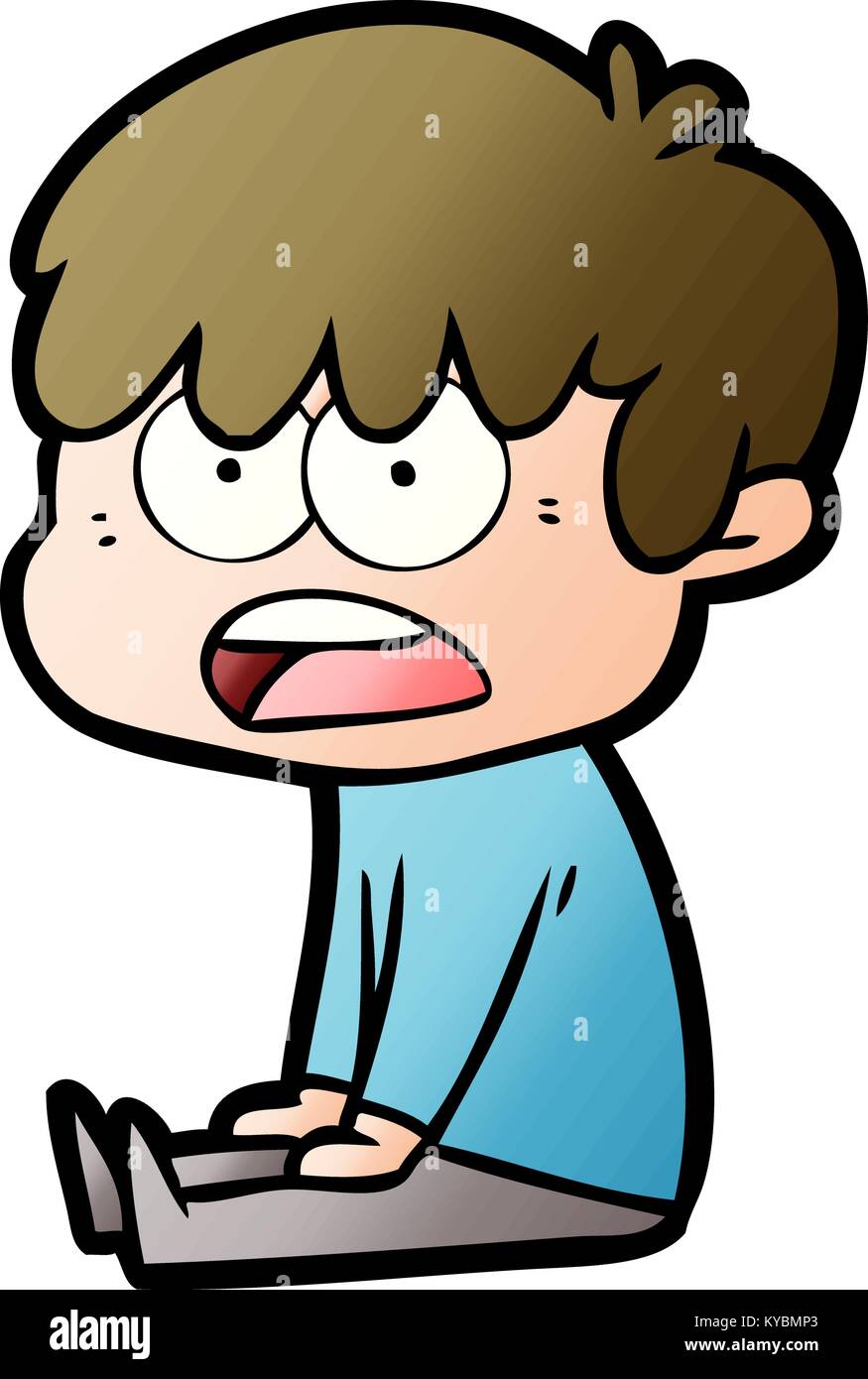 worried cartoon boy Stock Vector Image & Art - Alamy
