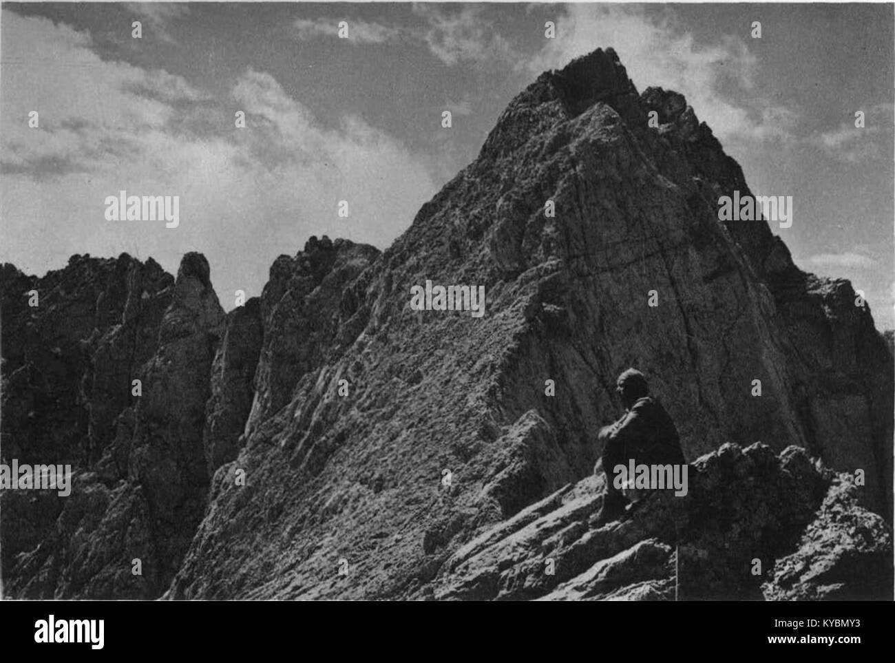 A photograph taken on the ridge of Siroke Pec, dated 1929, depicting ...