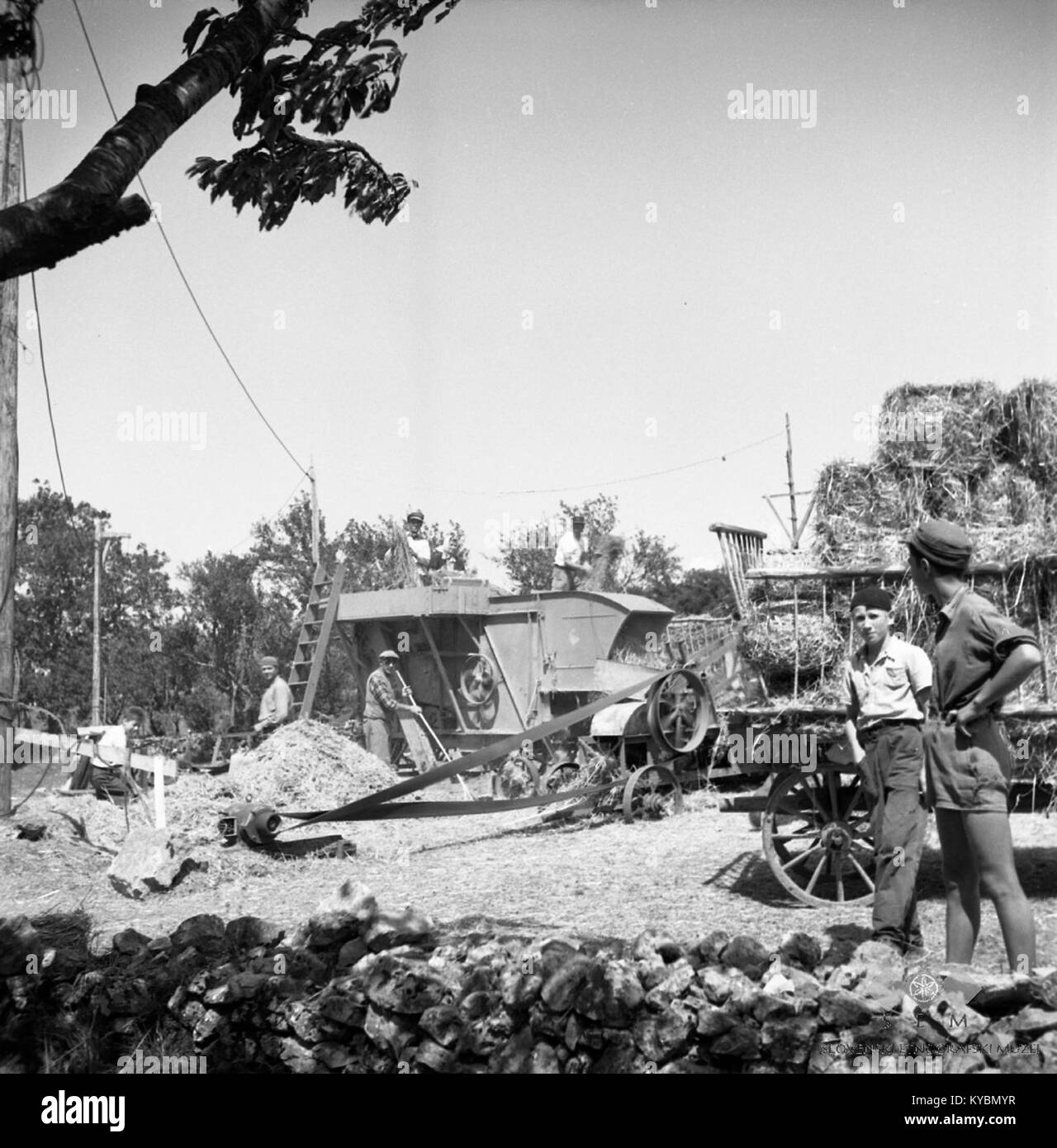 This image shows a machine used in Materija, a region in Italy, in 1955 ...