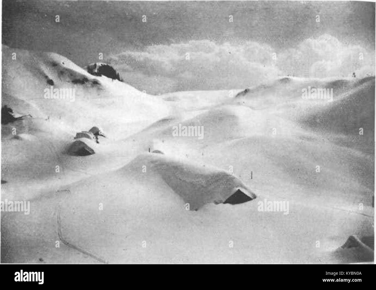 A 1935 photograph taken on Mount Govnjač, depicting a mountainous ...