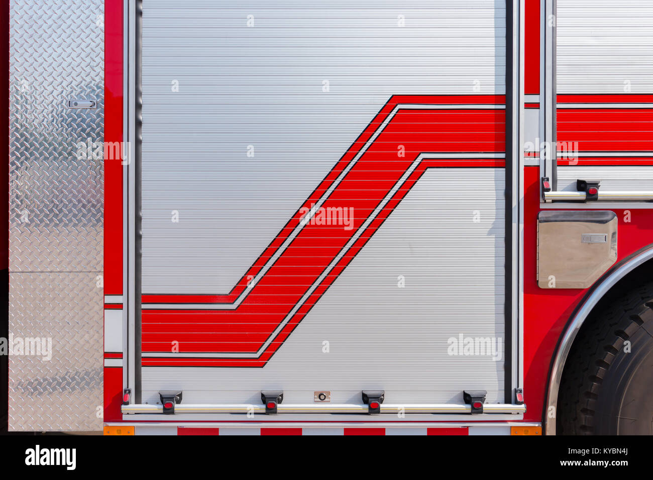 side of a fire truck as background Stock Photo - Alamy