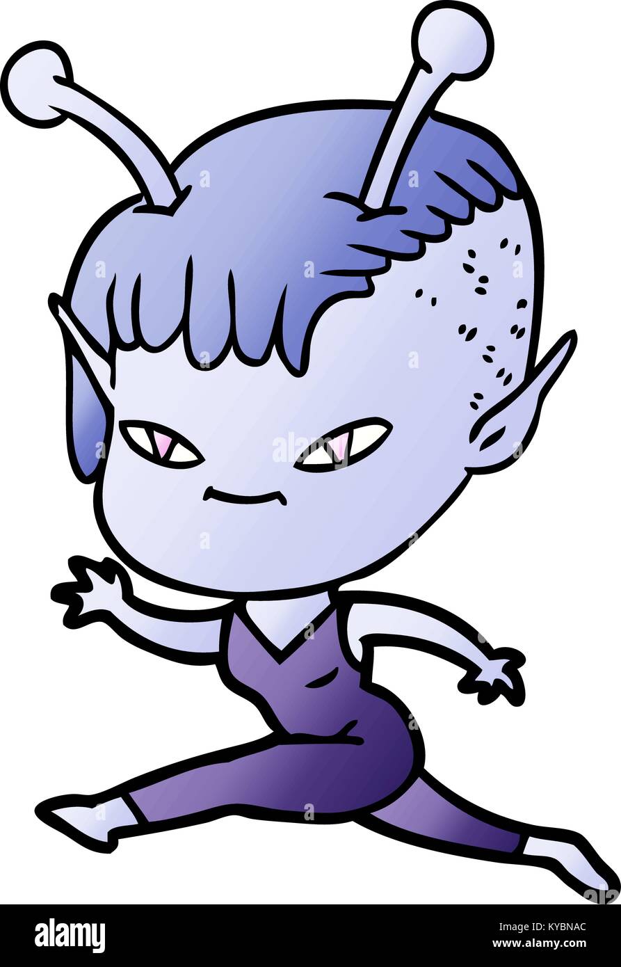 cute cartoon alien girl Stock Vector Image & Art - Alamy