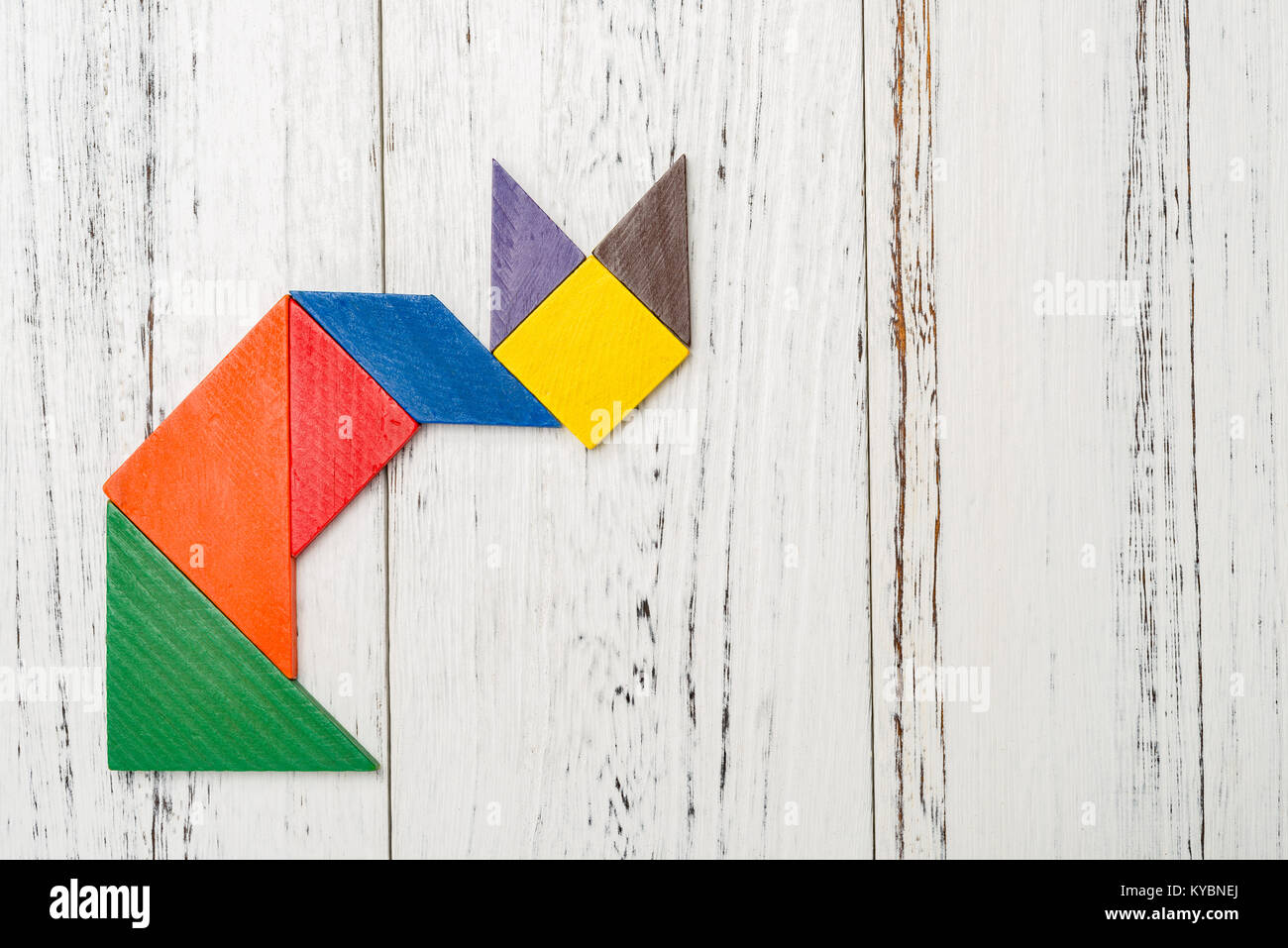 wooden tangram shaped like a fox Stock Photo - Alamy