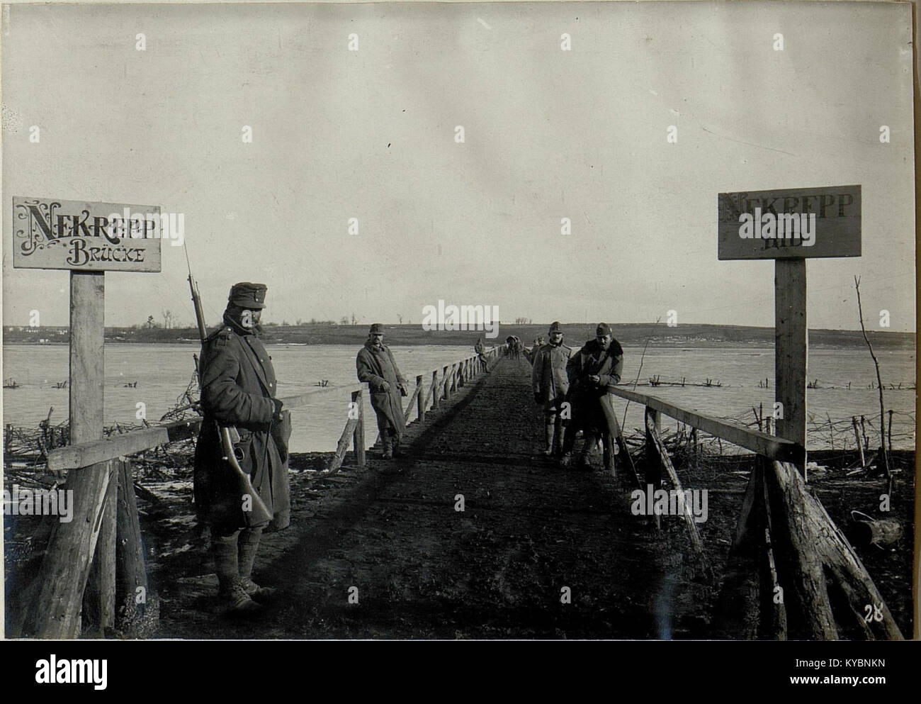 This image shows the Nekrep Bridge in Bieniawa, likely an important ...