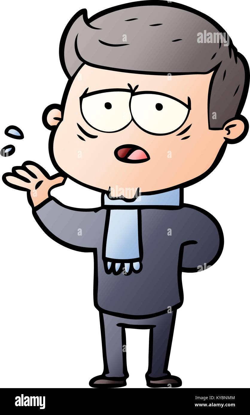 cartoon tired man Stock Vector Image & Art - Alamy