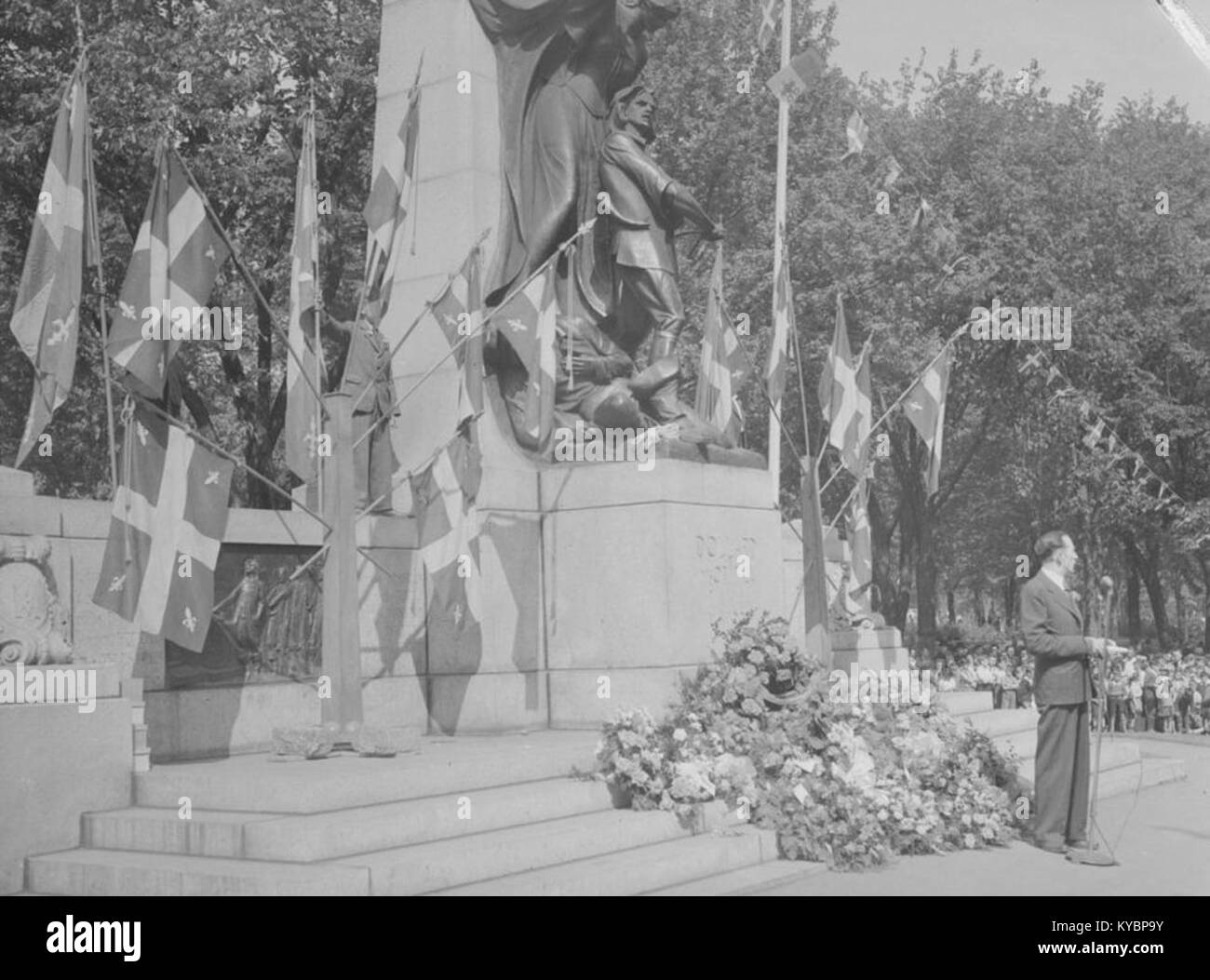 A historical image documenting the Fête de Dollard, an event ...