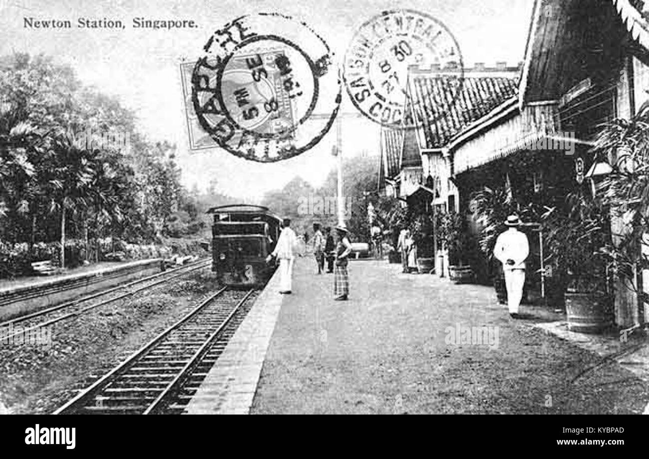Newton Station, Singapore with postal stamp of 18 September 1919 Stock Photo - Alamy