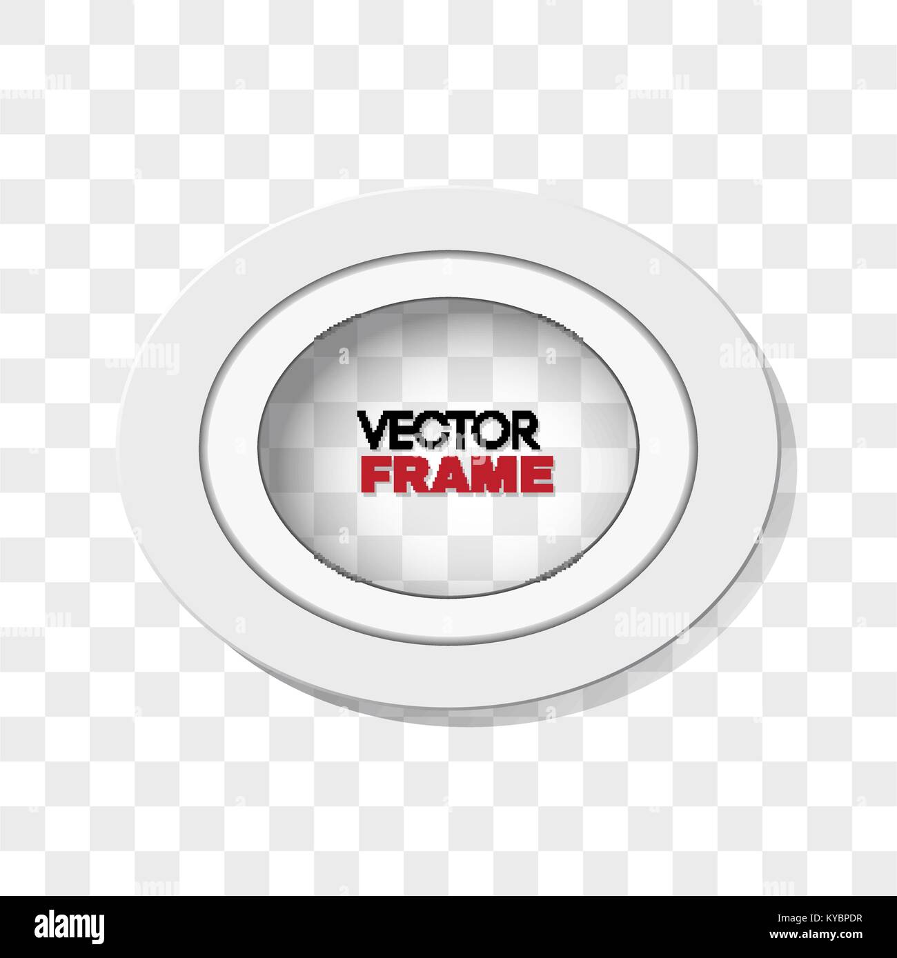 Oval white picture frame on transparent background Stock Vector Image ...
