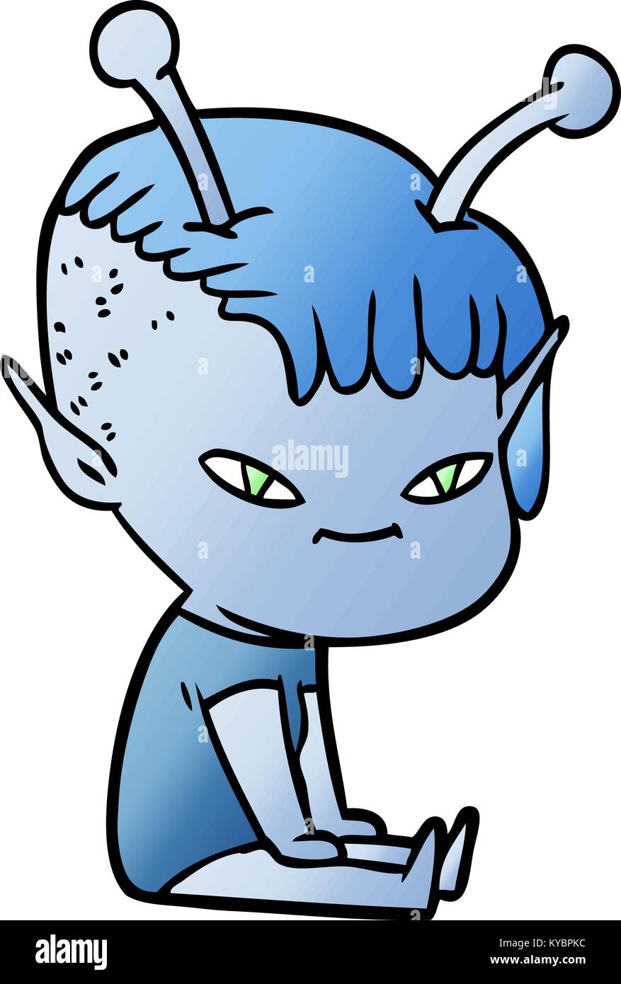 cute cartoon alien girl Stock Vector Image & Art - Alamy