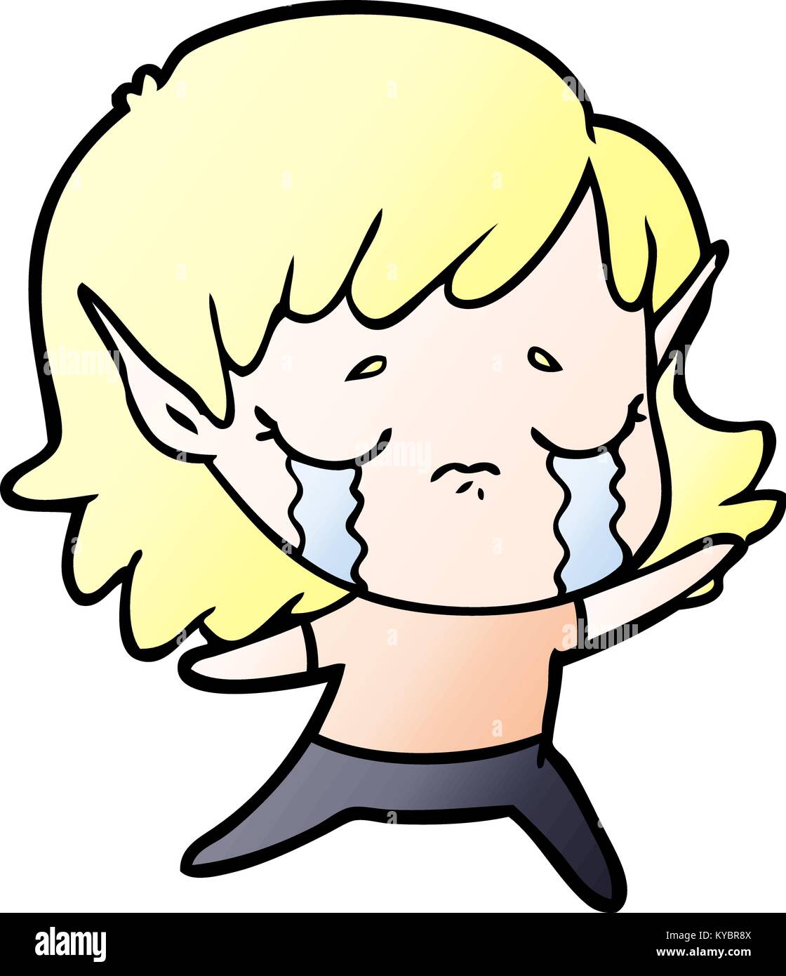 cartoon crying elf girl Stock Vector Image & Art - Alamy