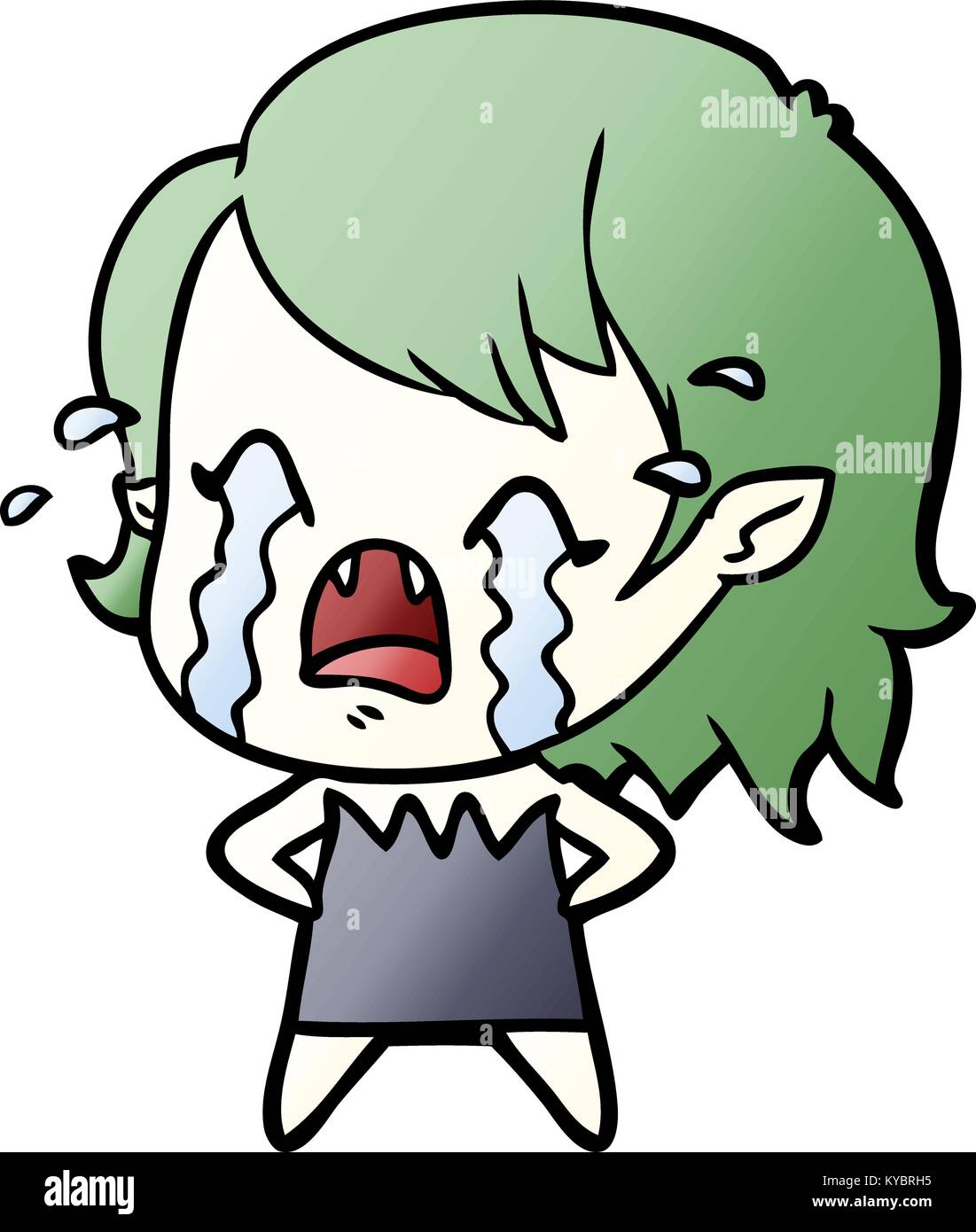 cartoon crying vampire girl Stock Vector Image & Art - Alamy