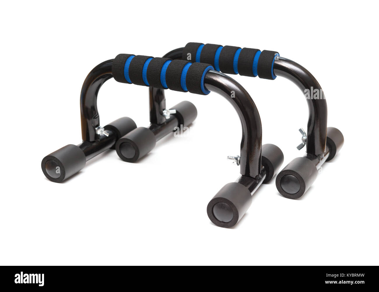 push ups racks on white background Stock Photo - Alamy
