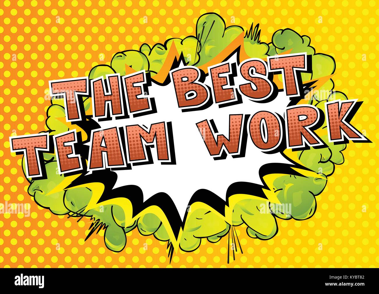 The Best Teamwork - Comic book style phrase on abstract background ...