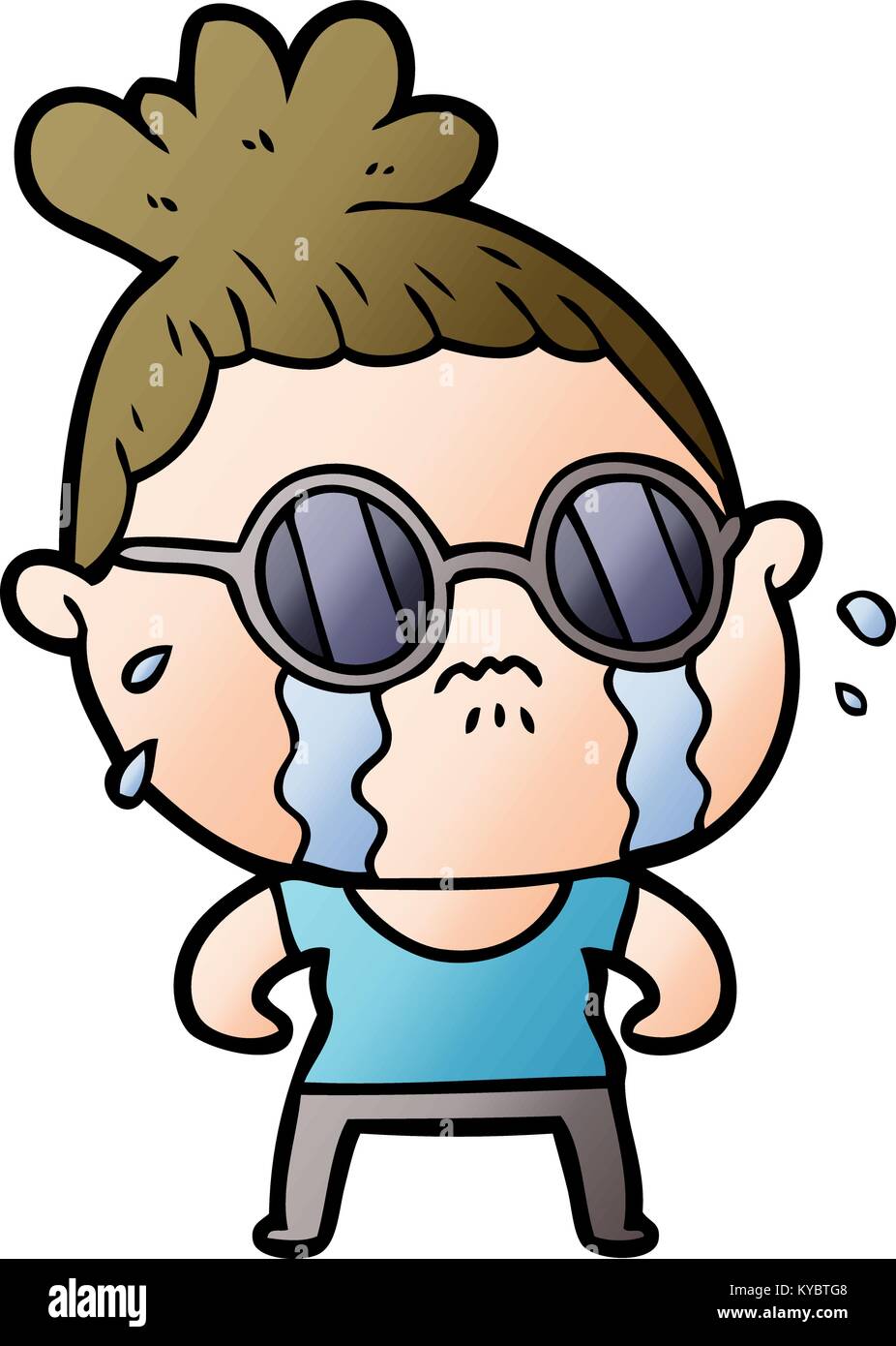 cartoon crying woman wearing sunglasses Stock Vector Image & Art - Alamy