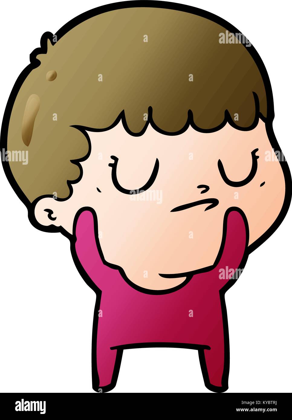 cartoon grumpy boy Stock Vector Image & Art - Alamy