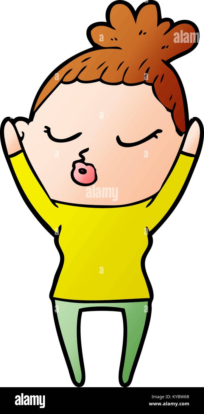 cartoon calm woman Stock Vector Image & Art - Alamy