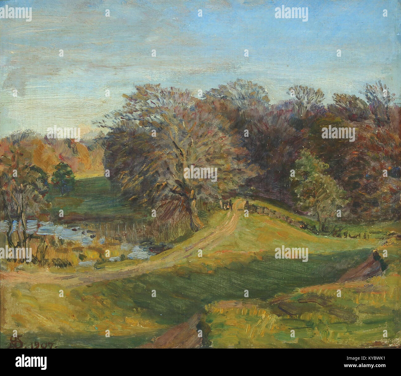 A painting by Niels Skovgaard titled 'Indgangen til Hillerød Hestehave ...