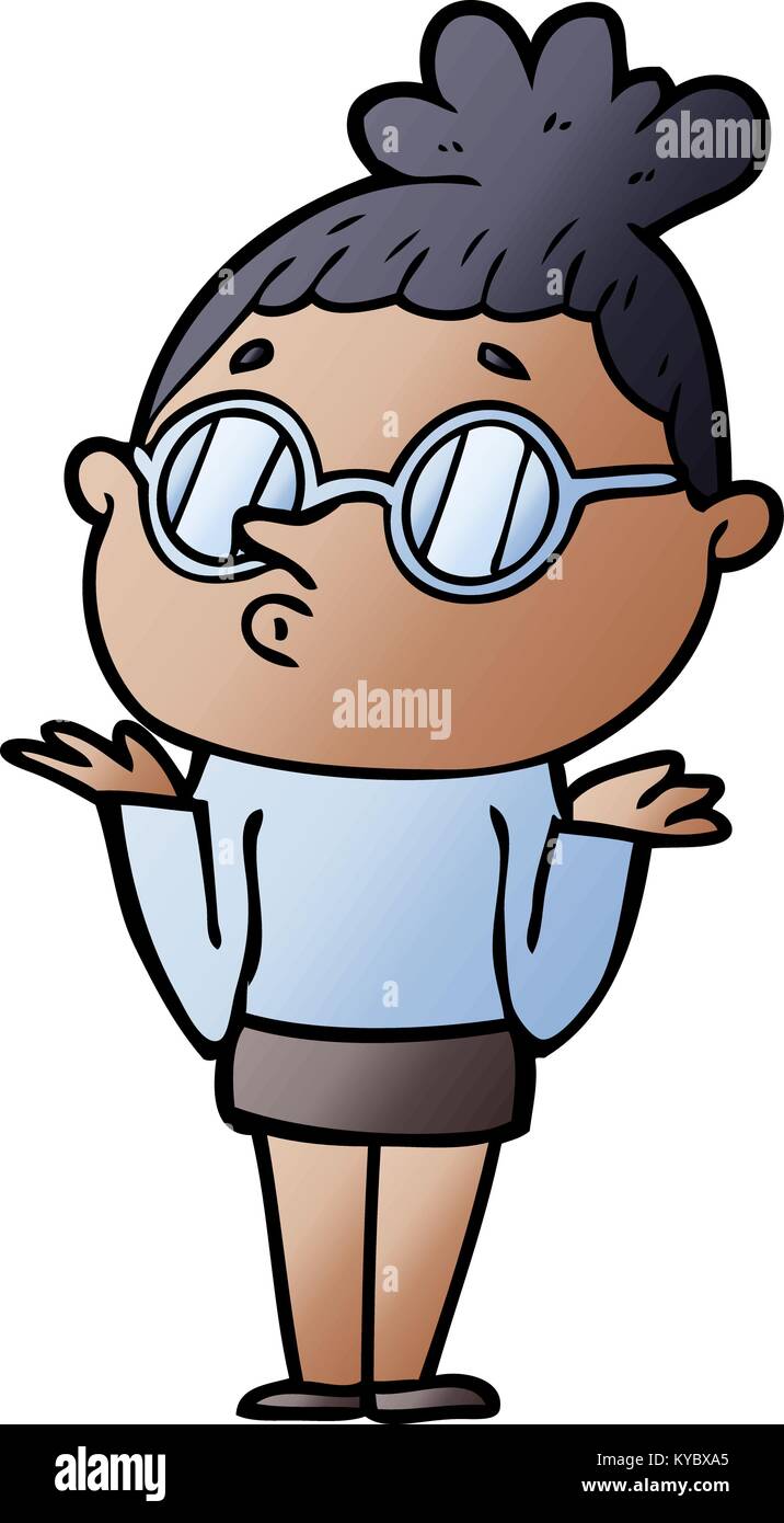 cartoon woman wearing glasses Stock Vector Image & Art - Alamy