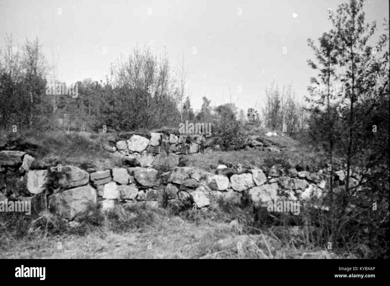 This image shows the Kvitsle Church ruins in Njurunda, Sweden. The site ...