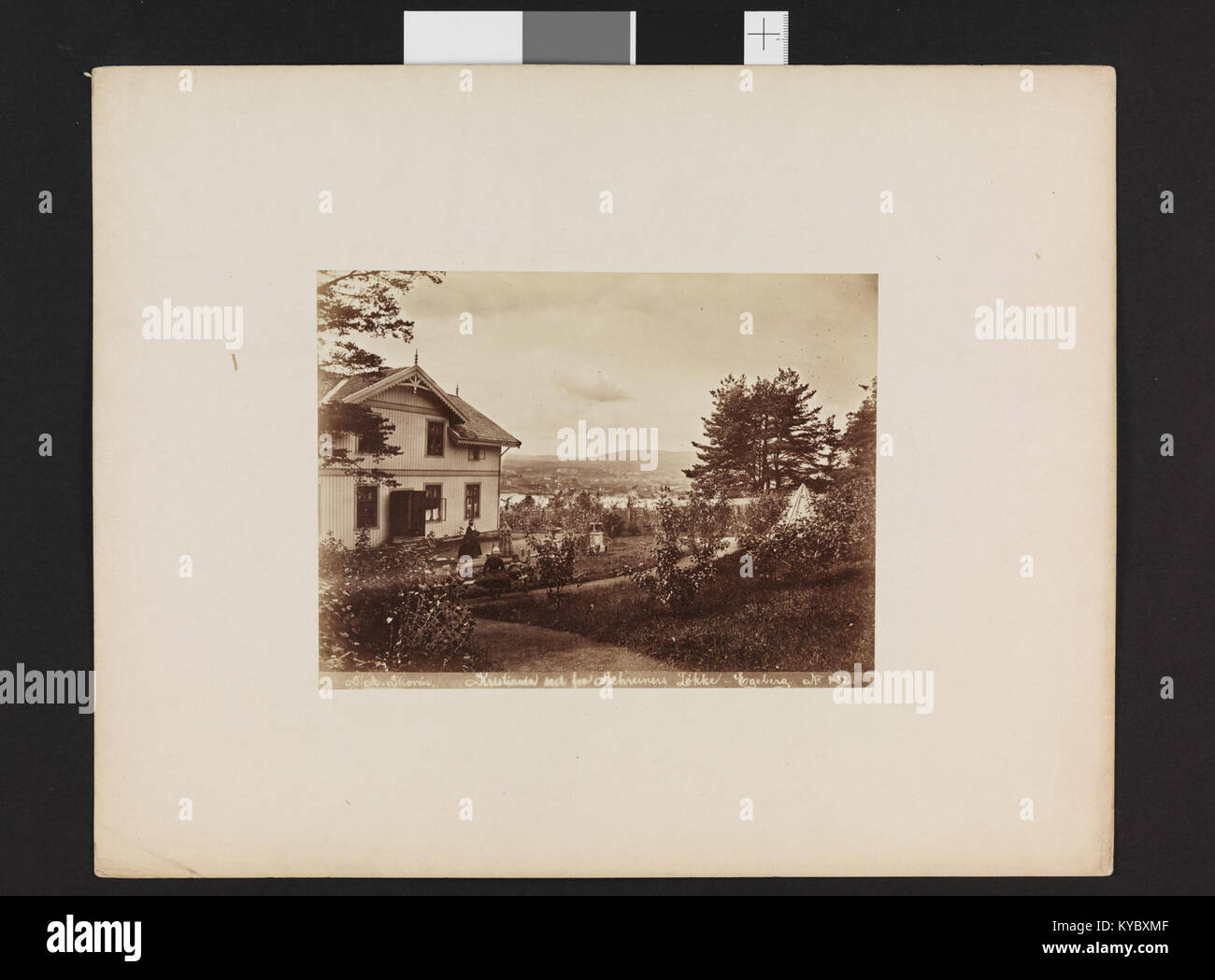 This historical photograph shows a view of Kristiania (now Oslo) from ...