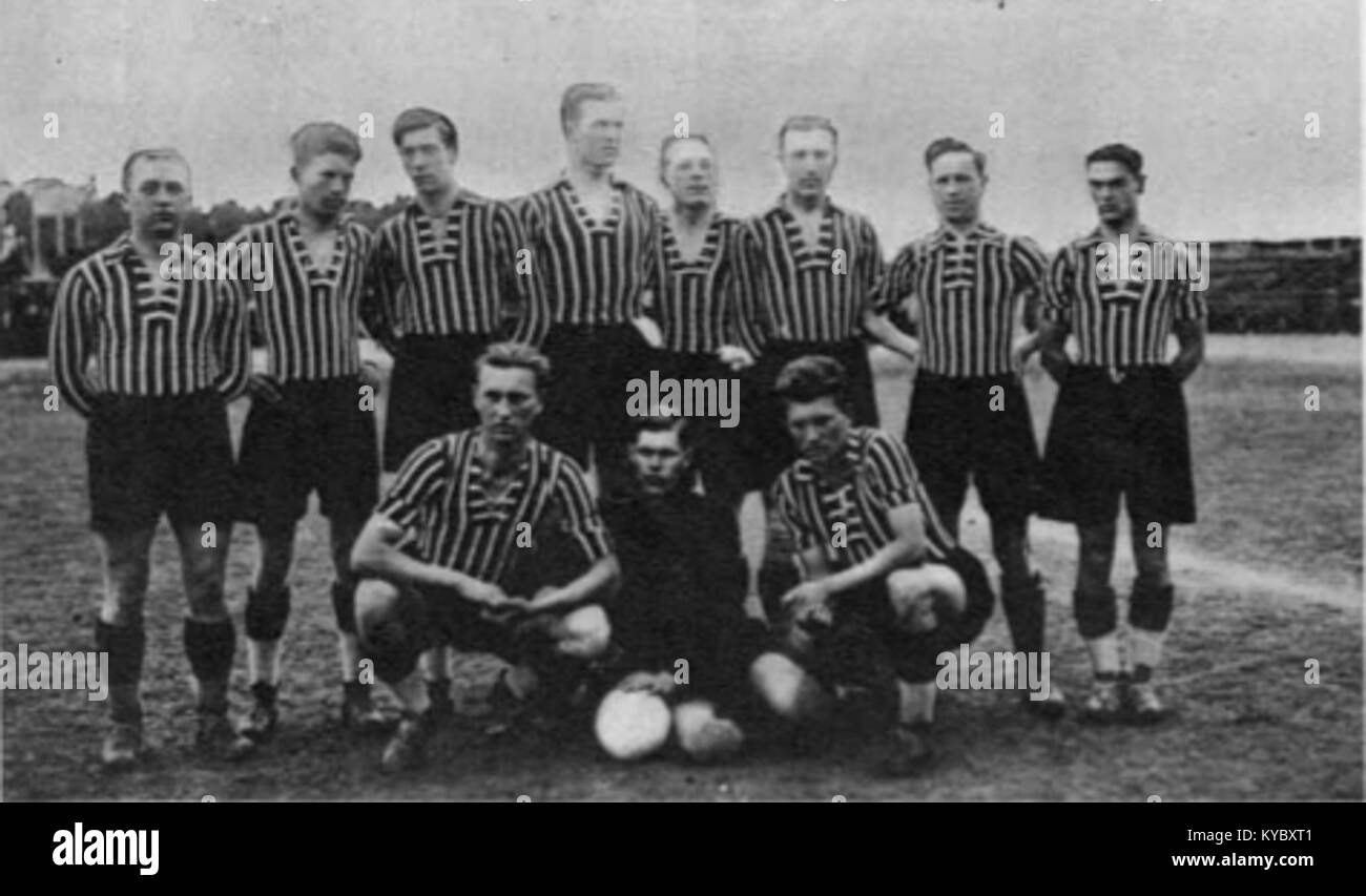 The 1931 photograph of the football team Primorje shows the players in ...
