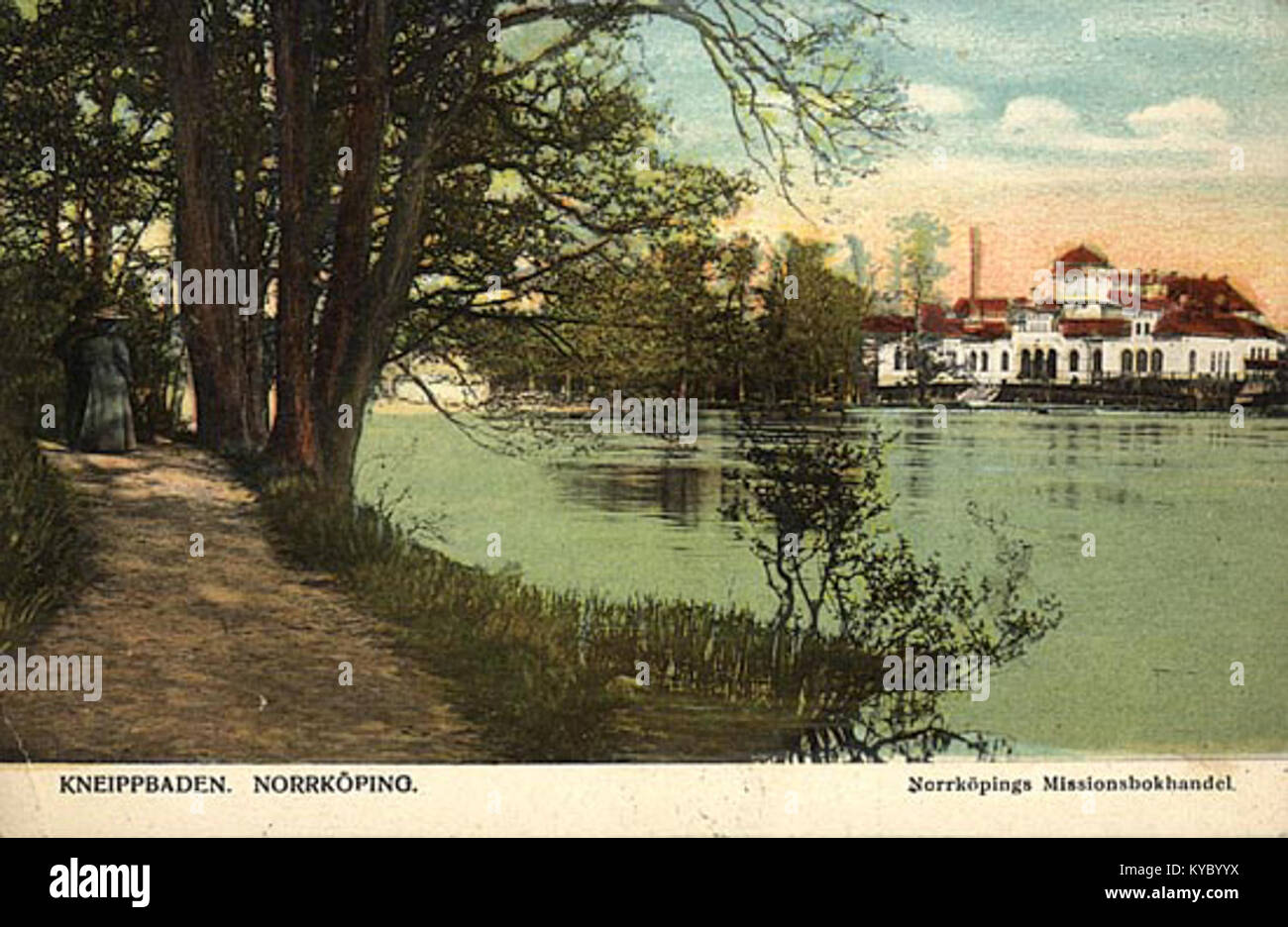 The photograph depicts Kneipp bathing in Norrköping, Sweden, in 1906 ...