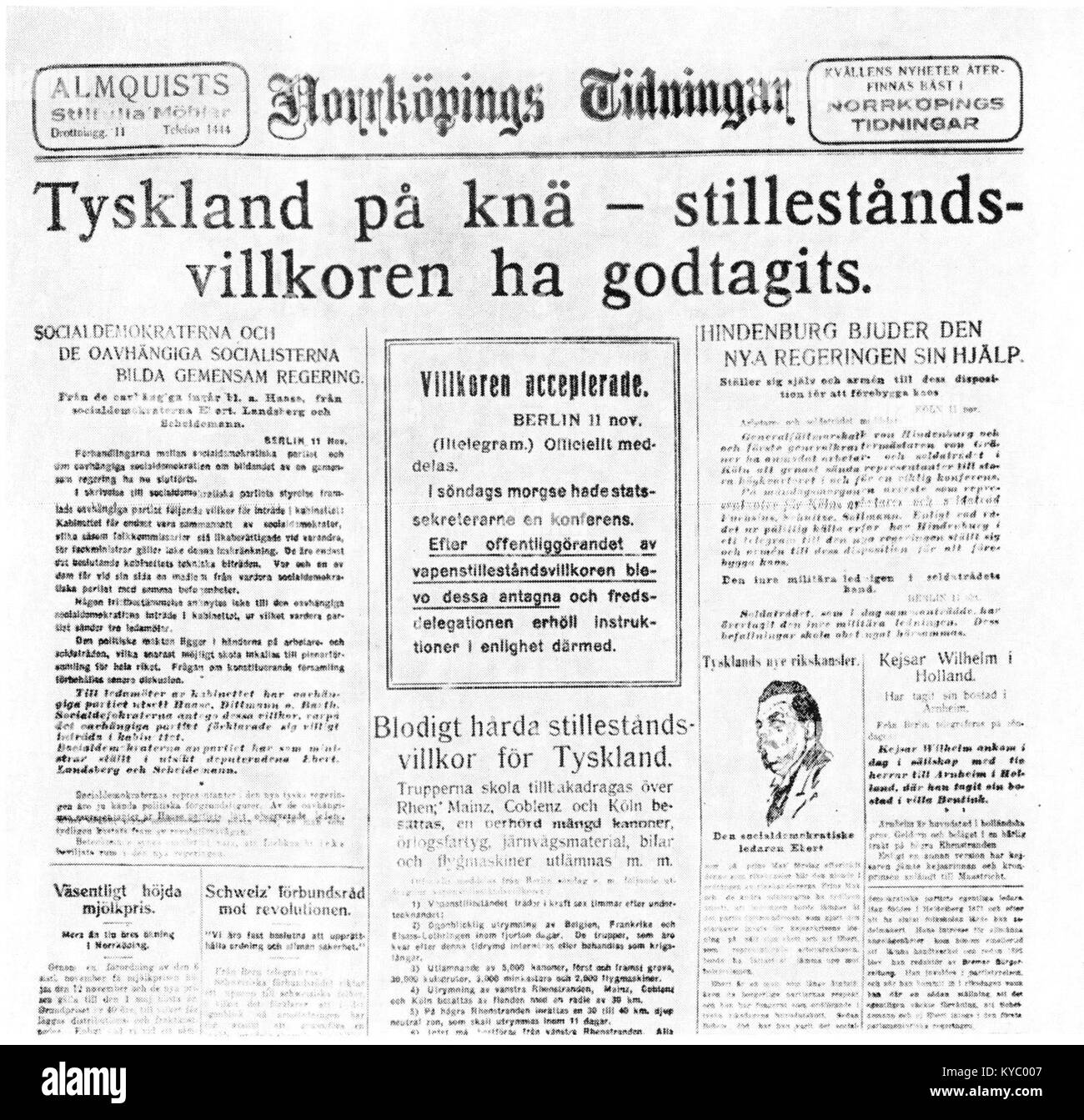 Norrköpings Tidningar in 1918 Stock Photo - Alamy
