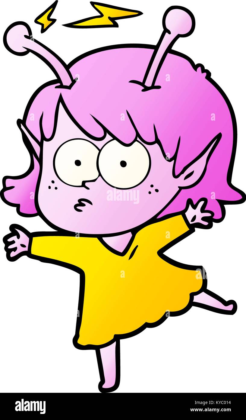 cartoon alien girl Stock Vector Image & Art - Alamy
