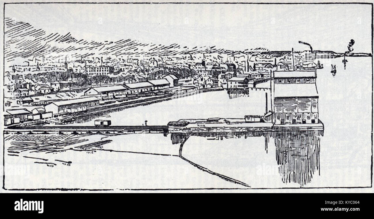 A historical view of the Northern Railroad Pier in Toronto, Canada ...