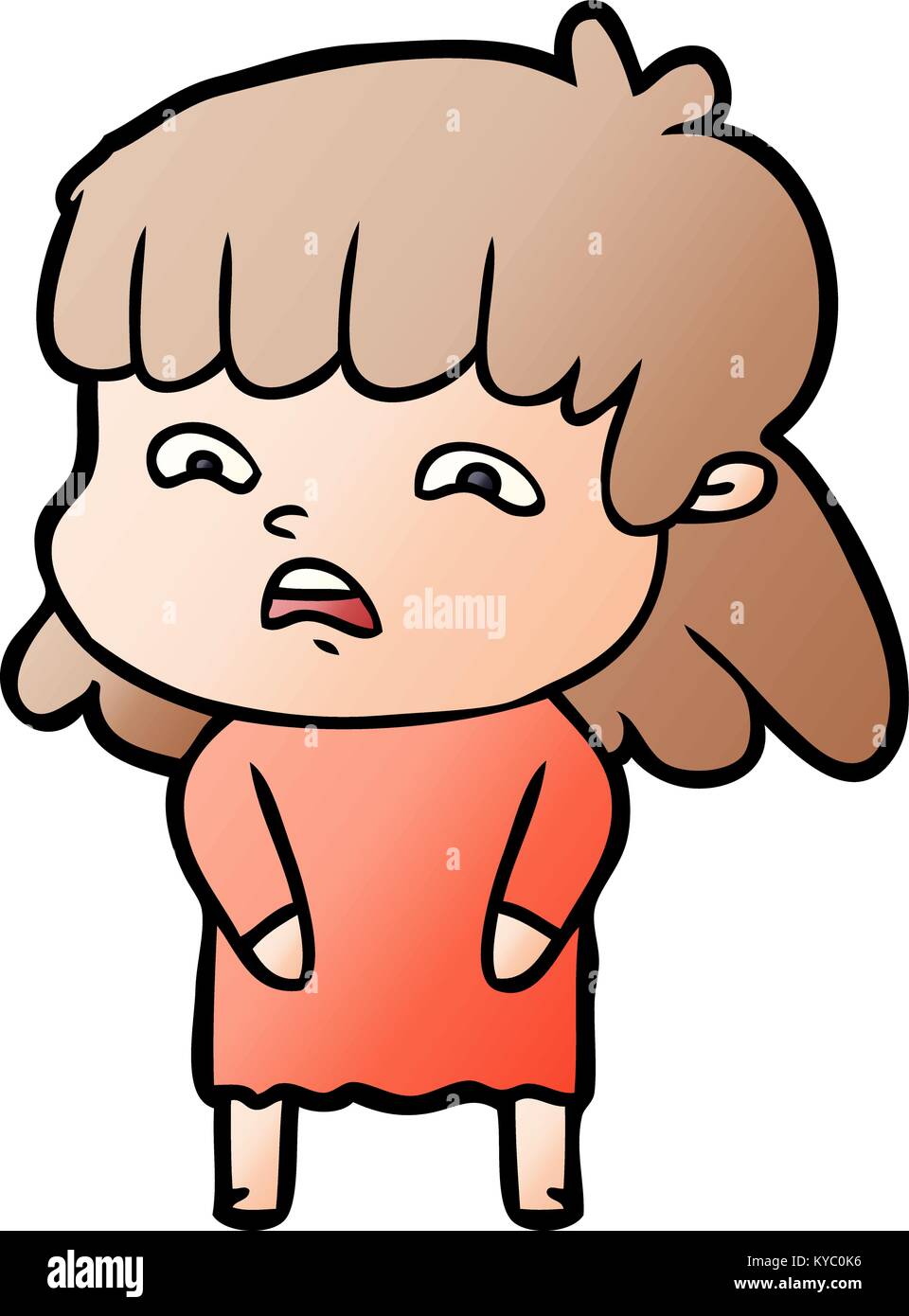 cartoon worried woman Stock Vector Image & Art - Alamy