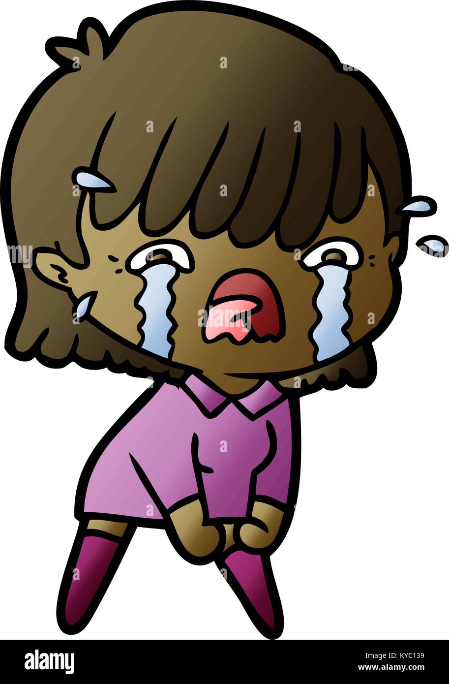 cartoon girl crying Stock Vector Image & Art - Alamy