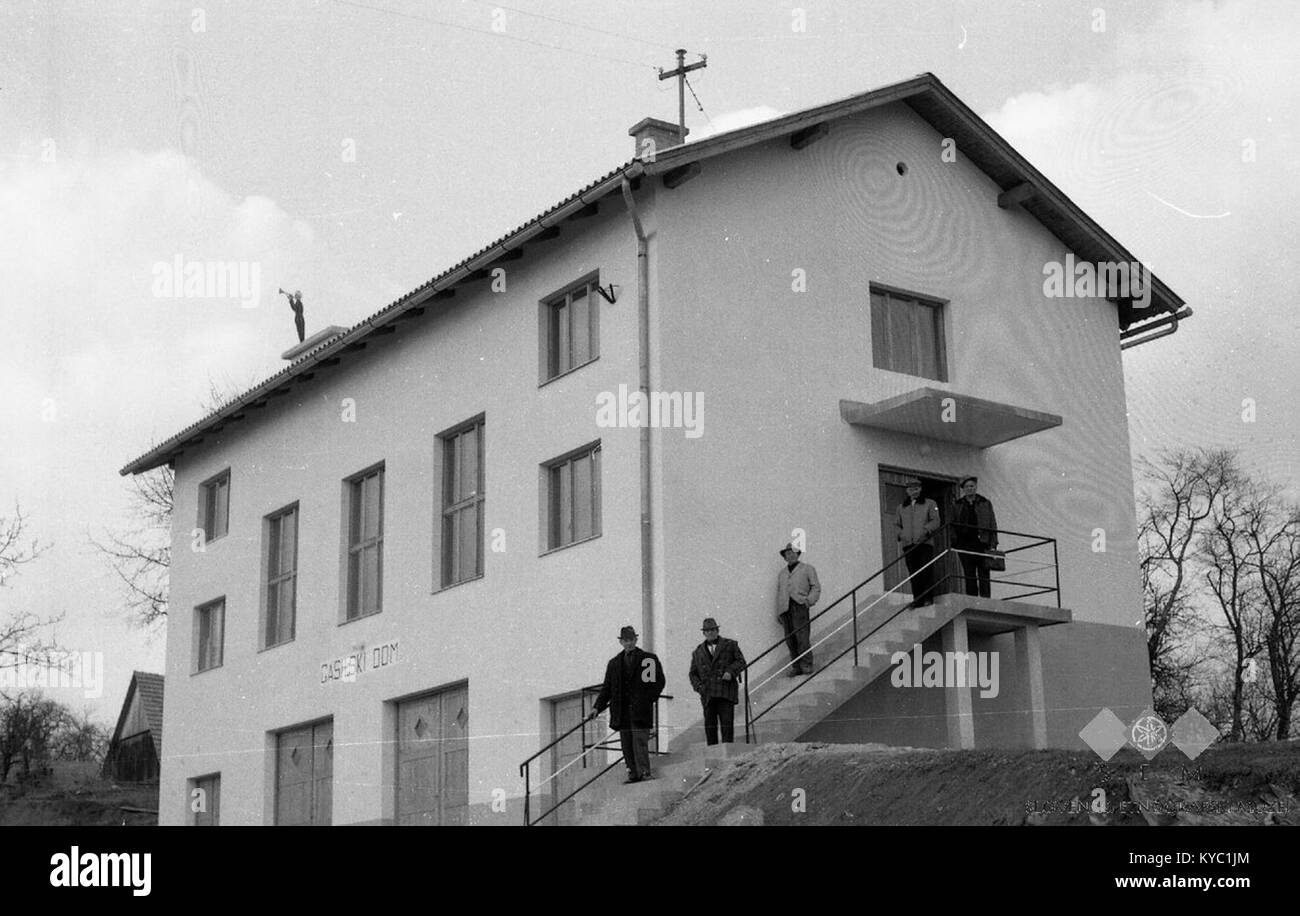 The Nov Gasilski Dom in Drašiči, Slovenia, built in 1965, serves as a ...