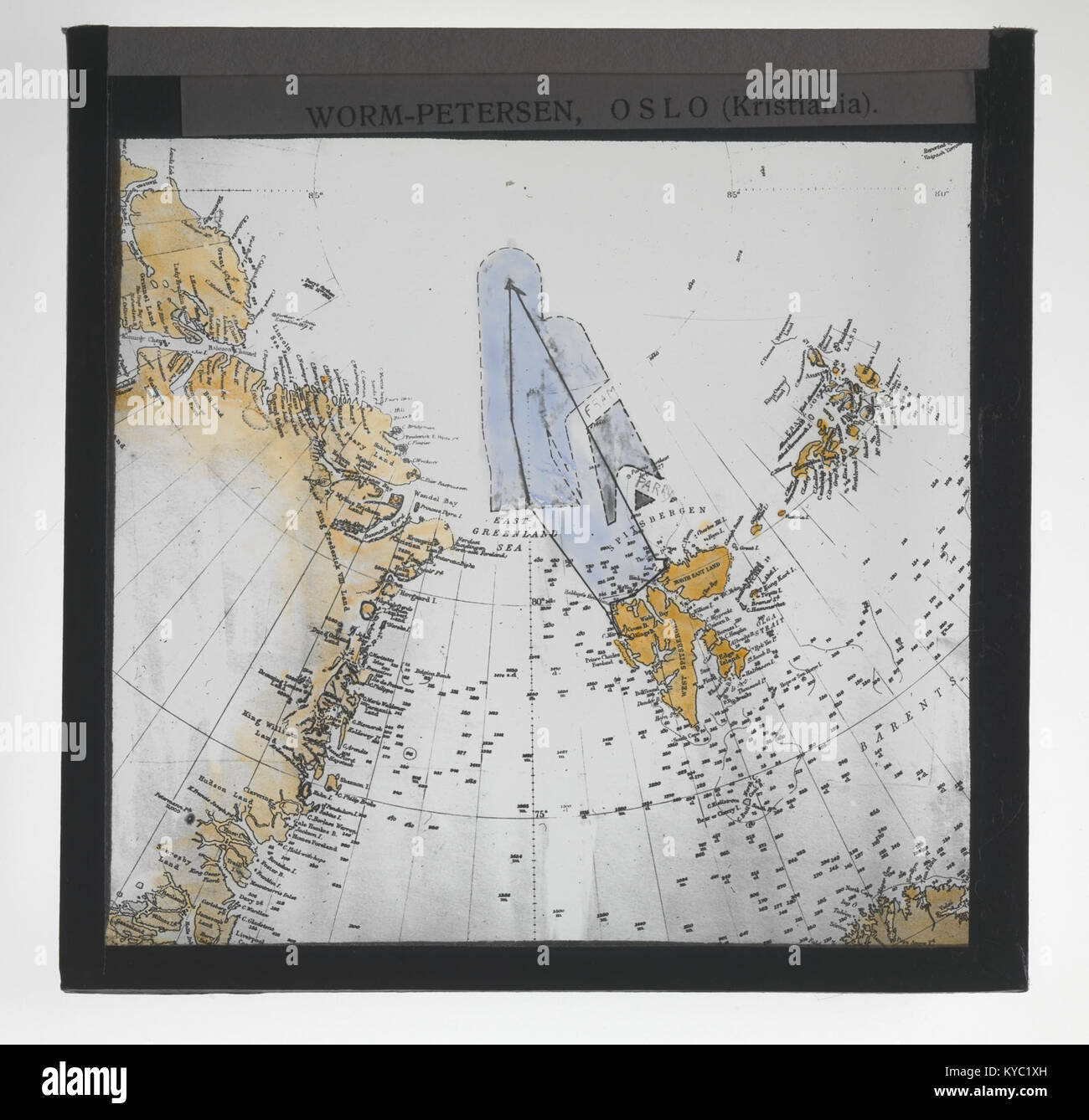 This map shows the route taken by Roald Amundsen during his 1925 flight ...