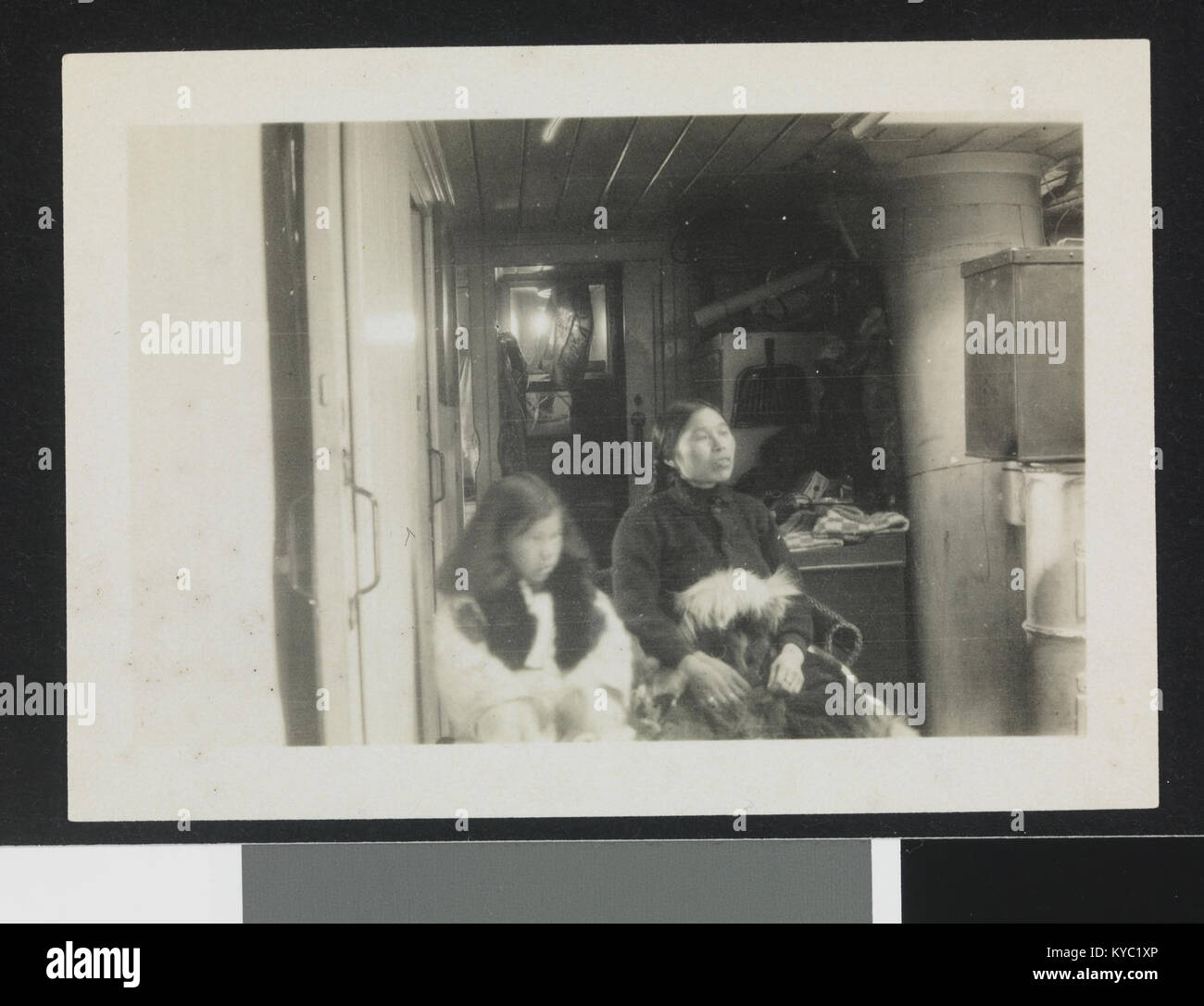 The photograph shows Mrs. Walls and her daughter Sonya aboard the ship ...