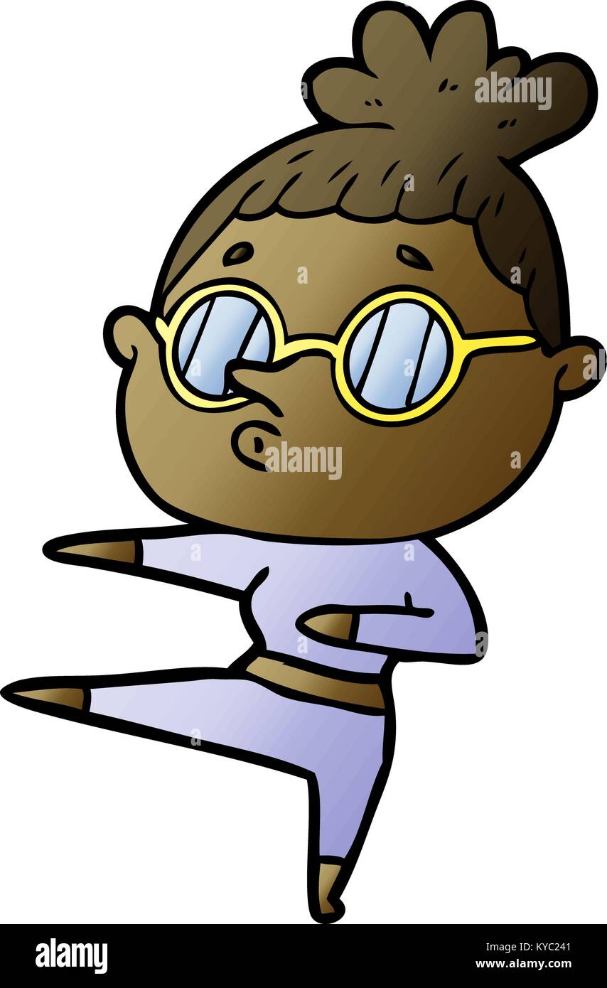 cartoon woman wearing glasses Stock Vector Image & Art - Alamy