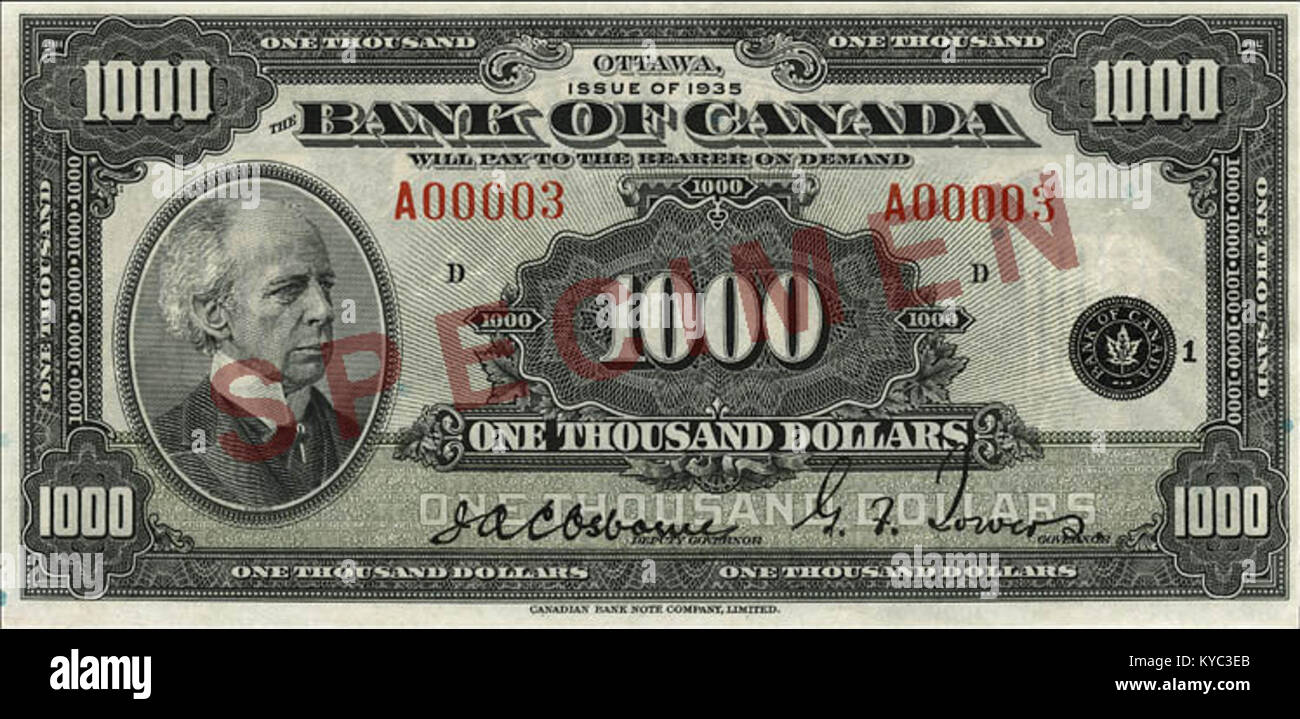 1000 dollar banknote from hi-res stock photography and images - Alamy