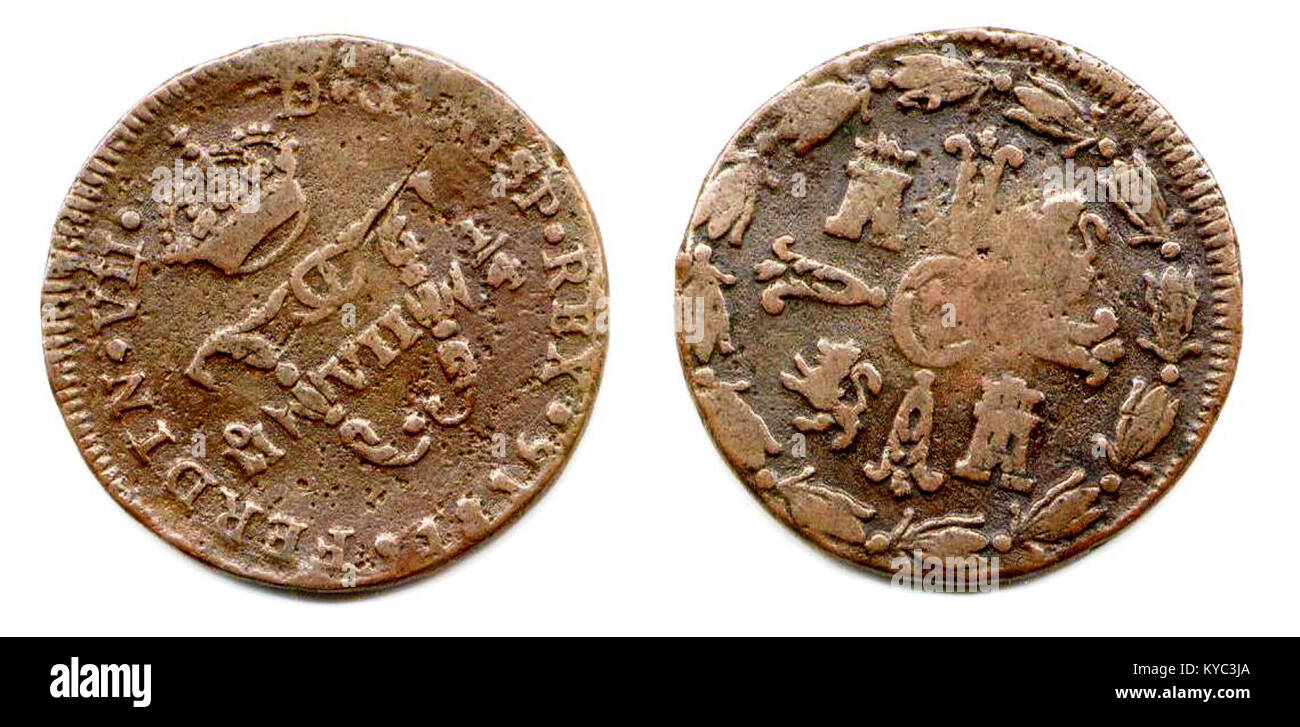 Octavilla de México de 1816 (anverso y reverso Stock Photo - Alamy