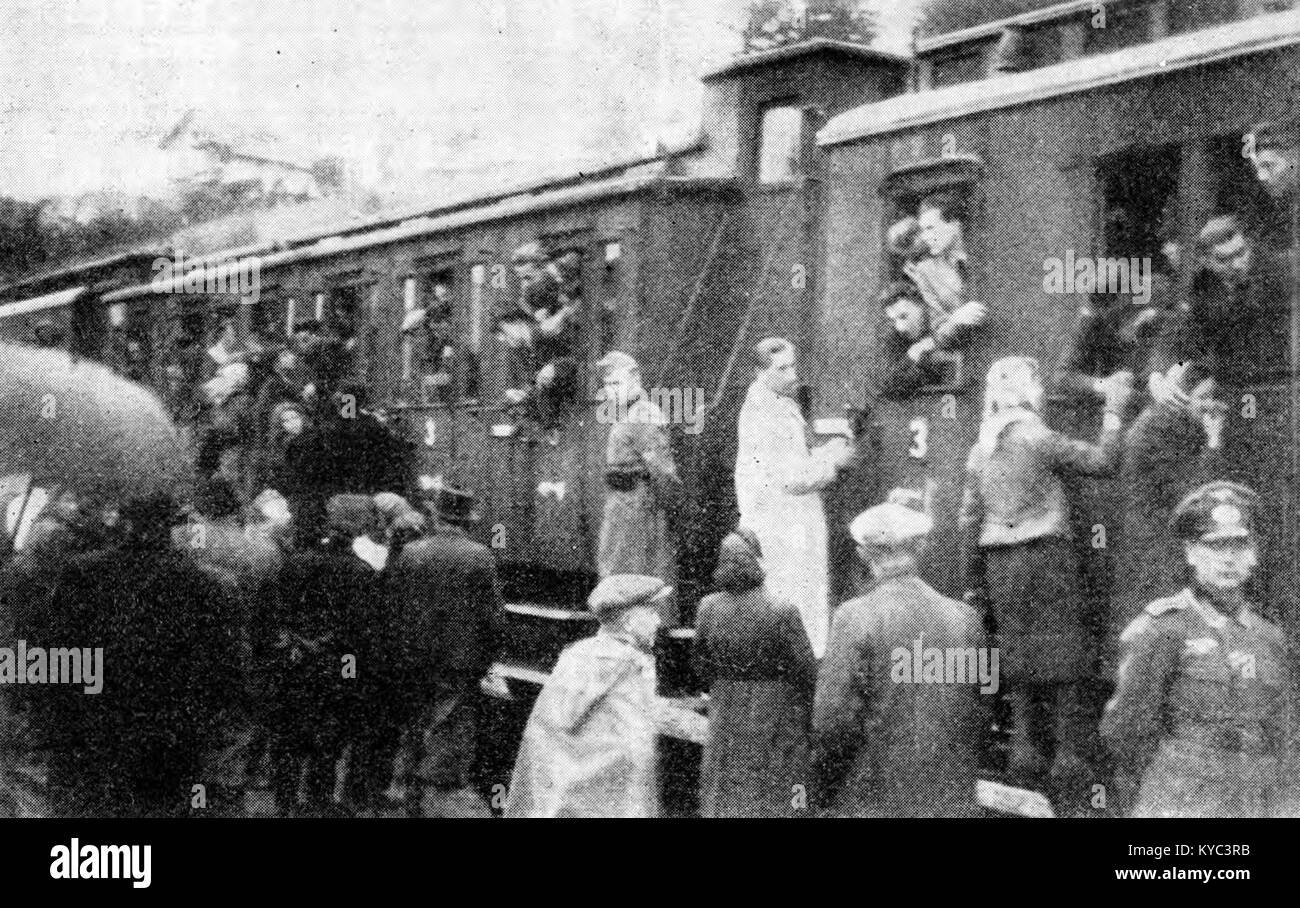 This historical image depicts the forced conscription of young men from ...