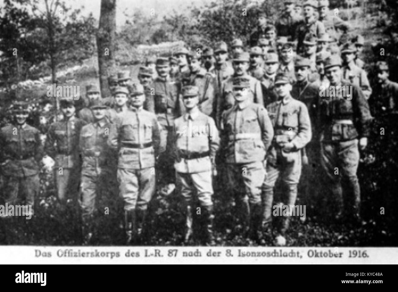 This image depicts the officers of the 87th Infantry Regiment after the ...