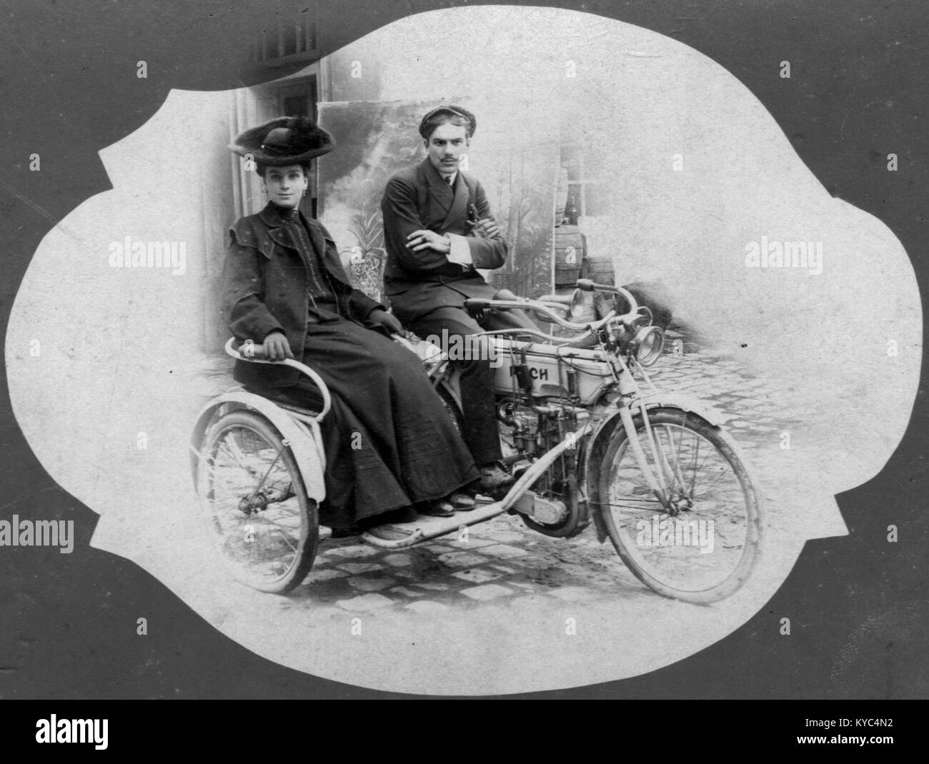 A old model motorcycle Black and White Stock Photos & Images - Alamy