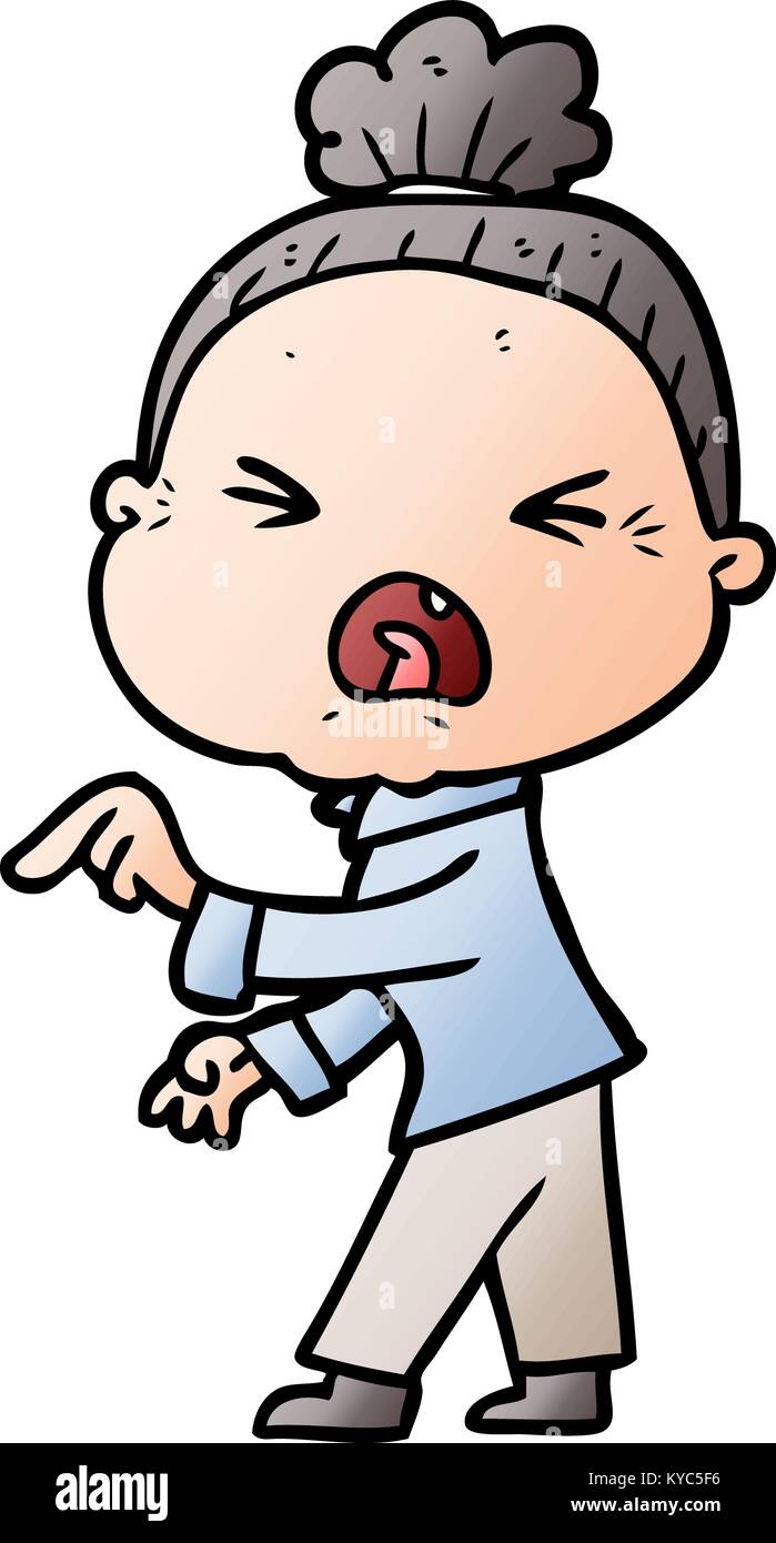cartoon angry old woman Stock Vector Image & Art - Alamy